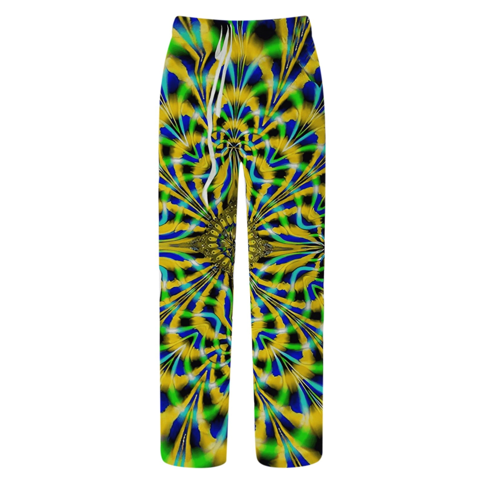 Zszcpp High Waisted Pants Men Faddish 3D Printed Long Lace Up Pocket ...