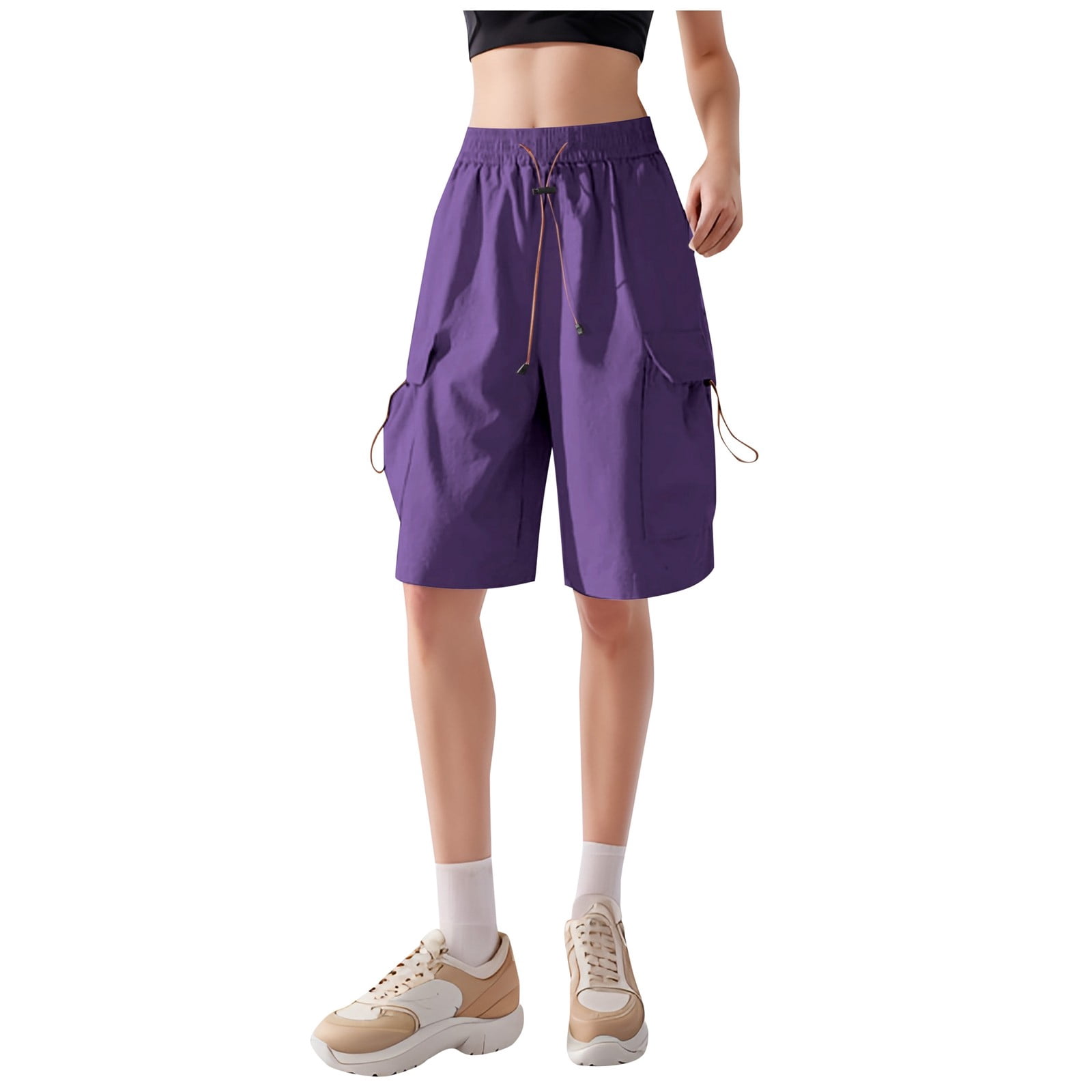 Zszcpp High Waisted Shorts Women Cargo Knee Length Men'S Outerwear ...