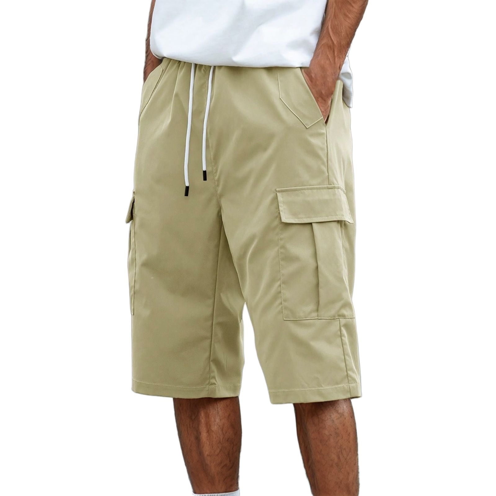 Zszcpp Mens Athletic Capri Pants Cargo Outdoor Activities Multiple ...