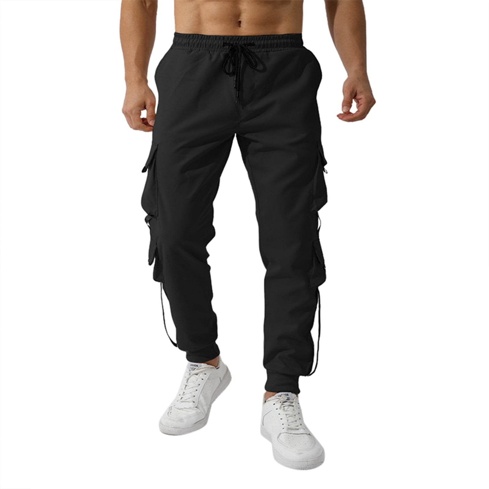 Zszcpp Mens Work Pants Autumn Winter Overalls Stylish Long Straight Active Motorial Pocket Basic ...