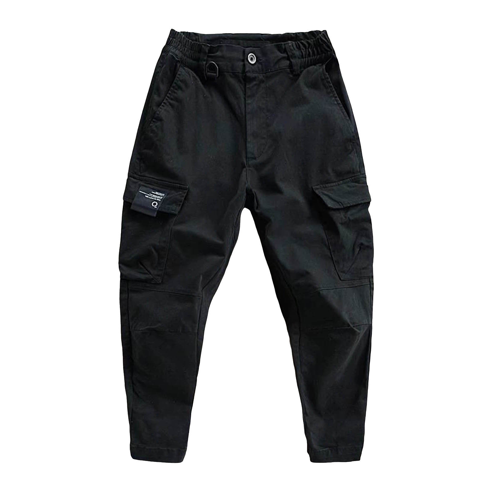 Zszcpp Mens Work Pants Baggy Hip Hop Tie Foot Pocket Ankle-Length ...