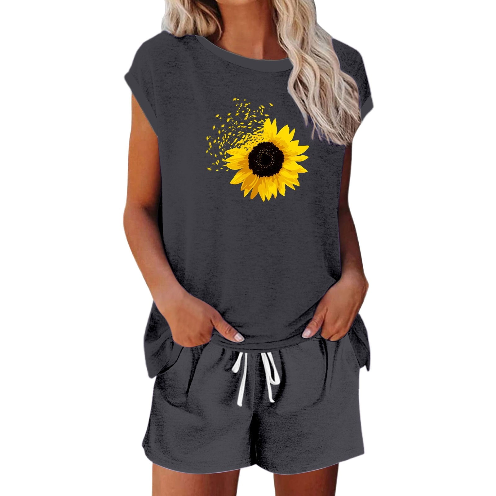 Zszcpp Pajama Sets For Women 2 Piece Outfits Daily Lumbar Frenum Short ...