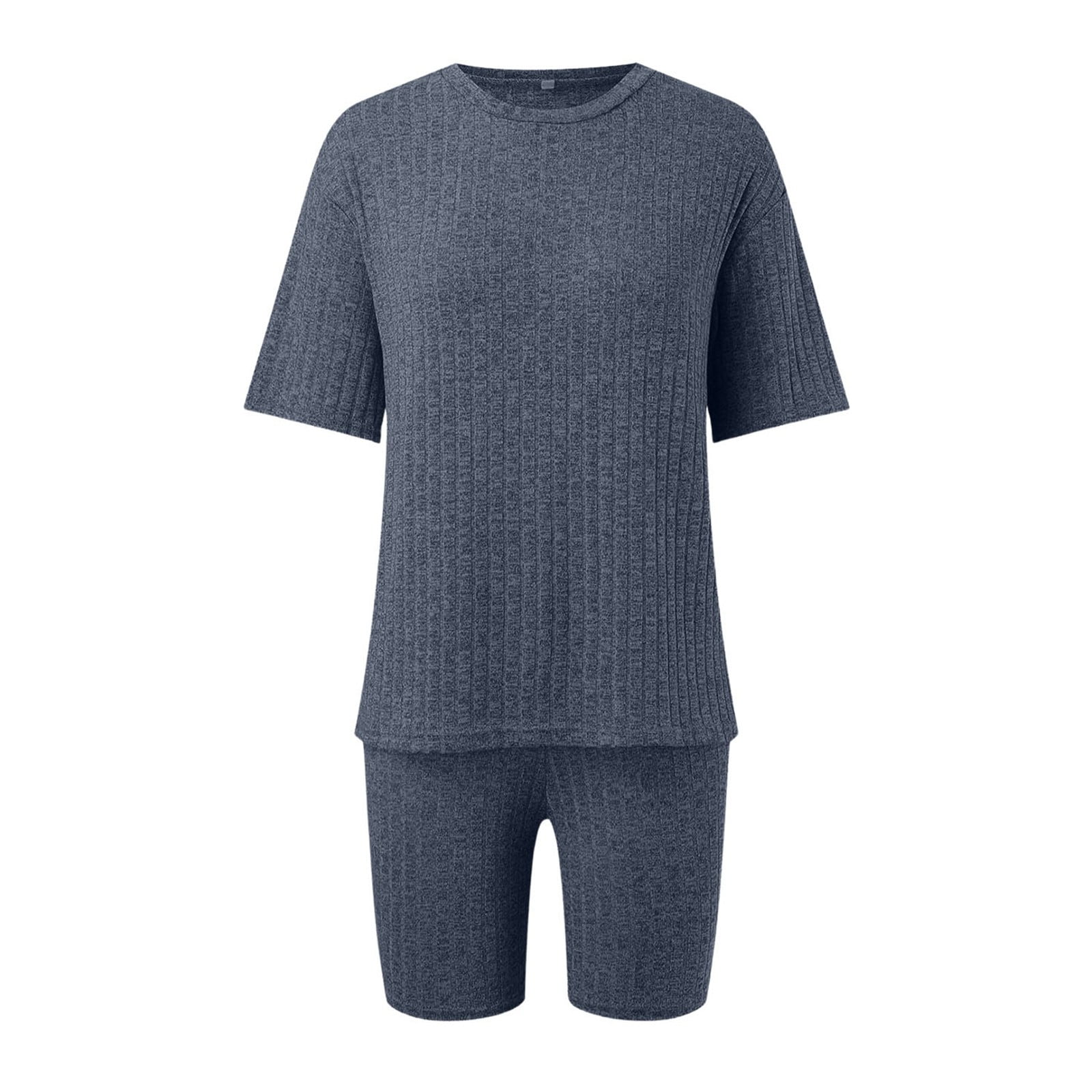 Zszcpp Shorts Set For Women Outfits Sets Relaxed Solid Color Spring ...