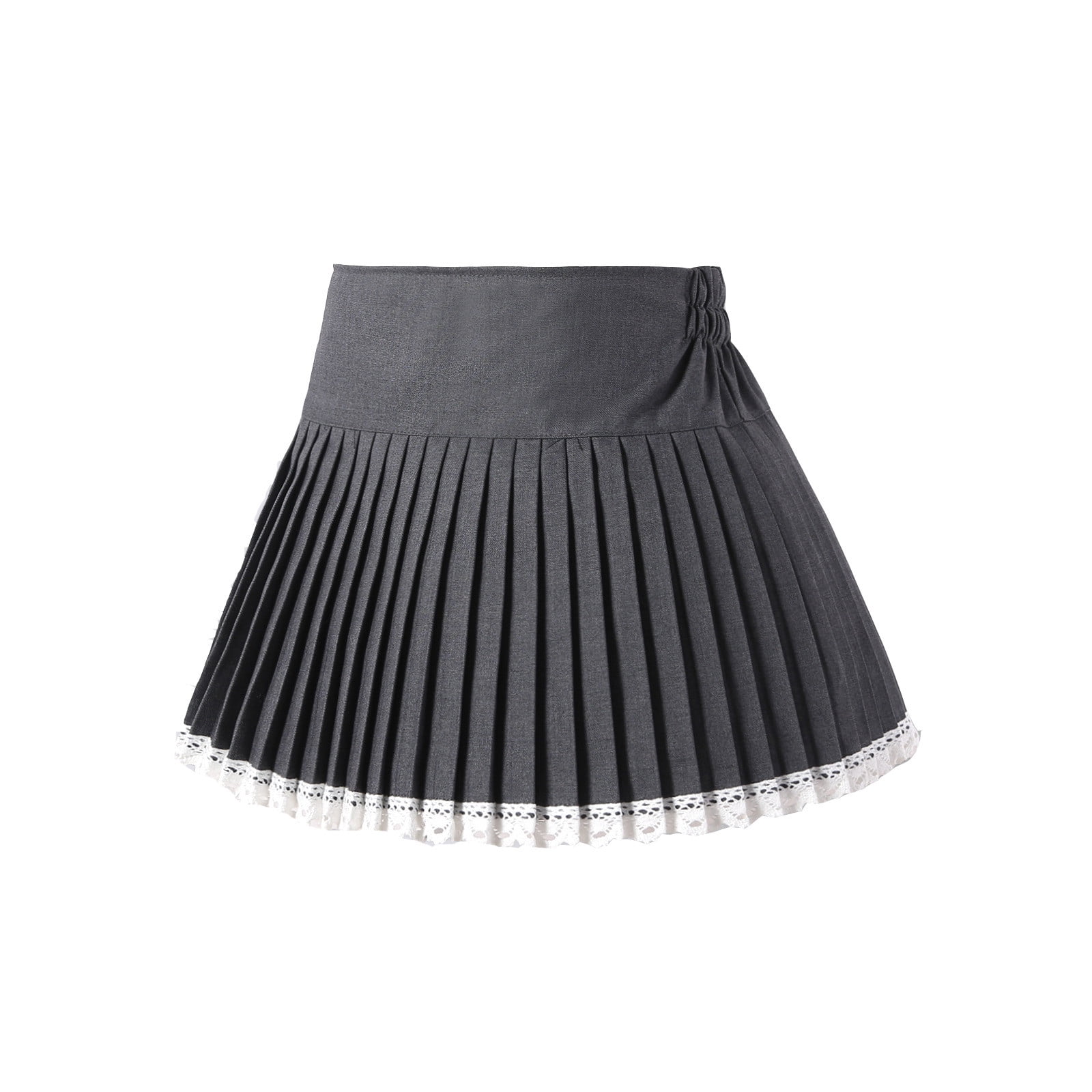 Zszcpp Skirts For Girl 2025 Vacation Pleat A-Line Solid Color Faddish ...