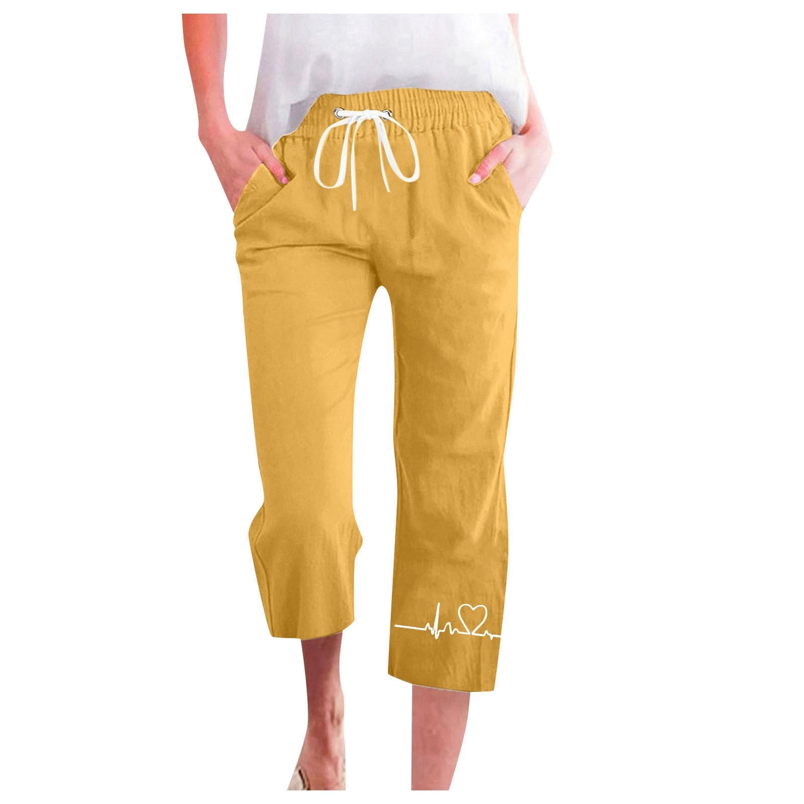 Zszcpp Summer Capri Pants For Womens 2025 Lace Up Spring Line Baggy ...