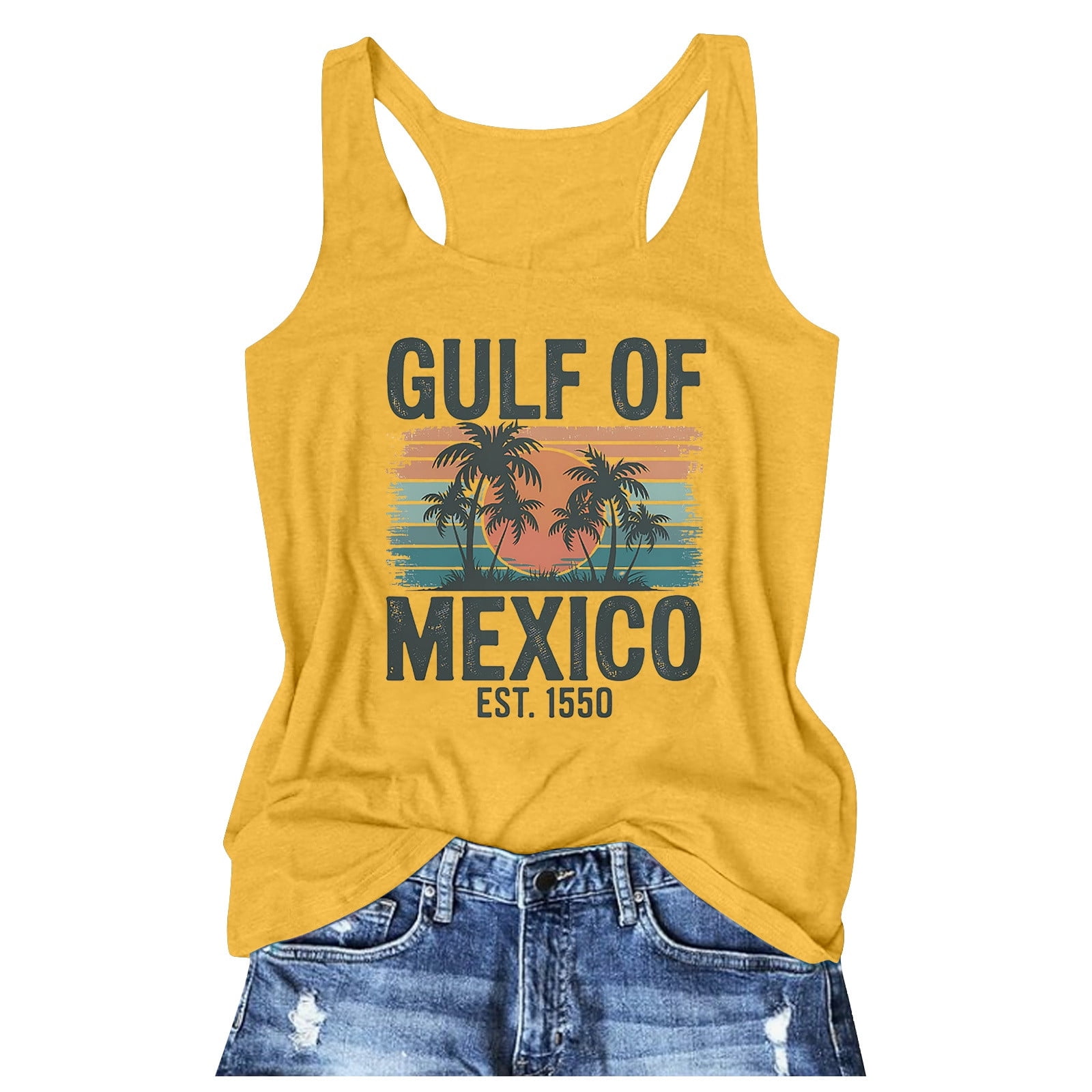 Zszcpp Summer Tank Tops For Women 2025 Recreation Letter Print Going ...