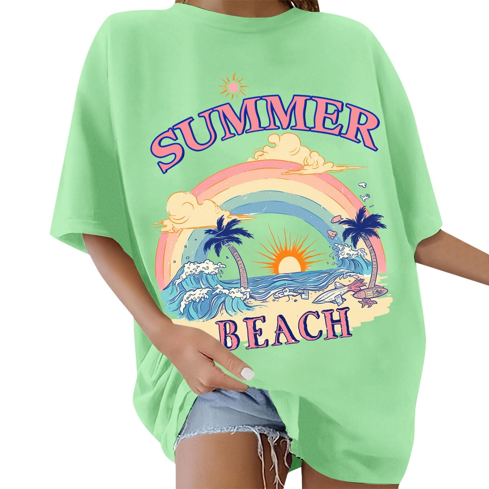 Zszcpp Summer Tops For Women 2025 T Shirts Relaxation Cartoon Likable ...