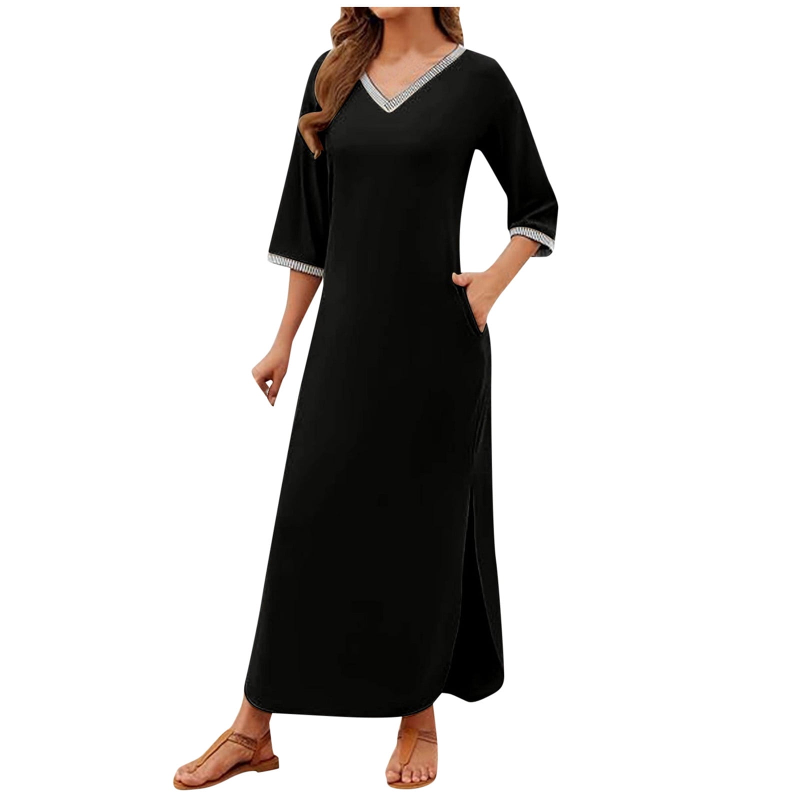 Zszcpp Sundresses For Women 2025 Three Quarter Sleeve Recreation ...