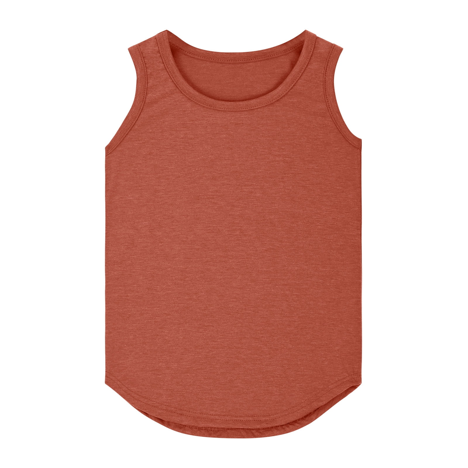 Zszcpp Toddler Girl Tank Top Minimalist Plain Fitted Crewneck ...