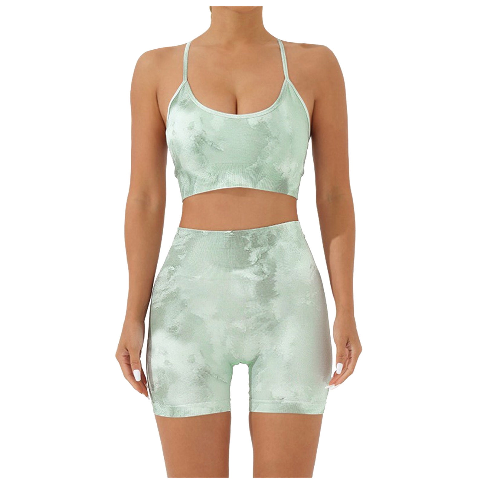 Zszcpp Women Shorts Sets Outfits Camo Sleeveless Print Quick Dry Yoga ...