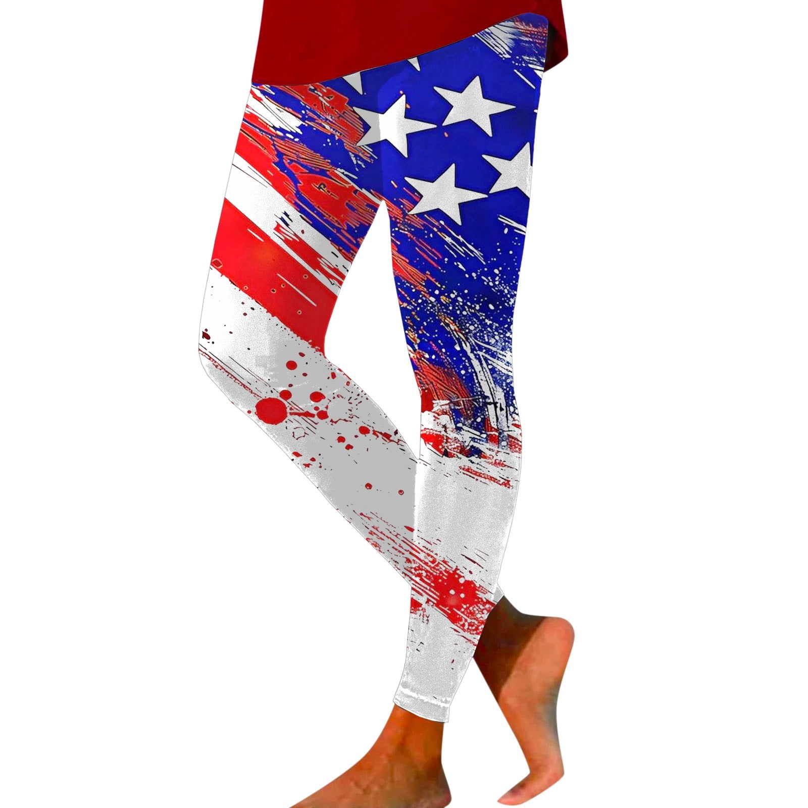 Zszcpp Womens Athletic Pants Independence Day Flag Yoga Skinny Exercise ...