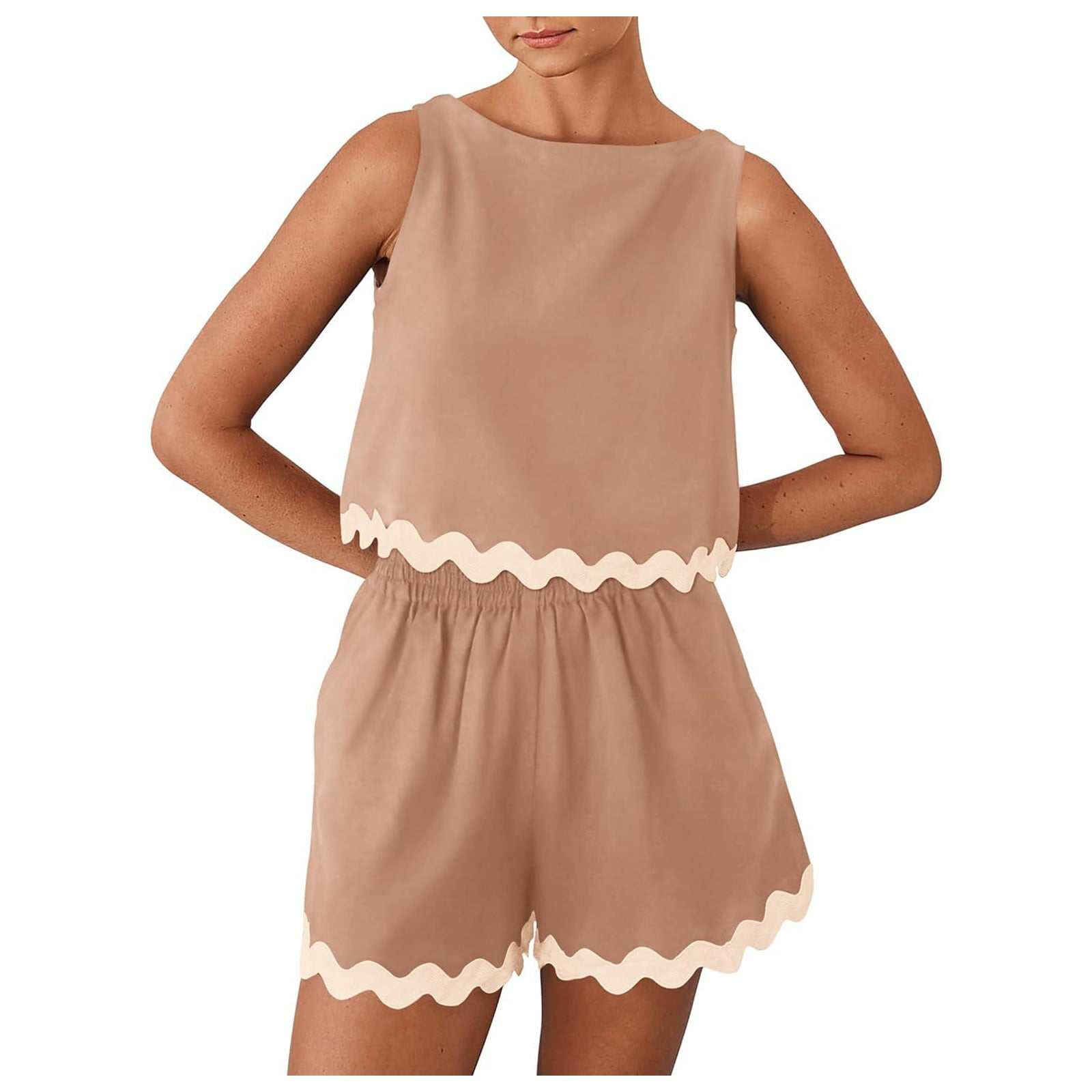 Zszcpp Young Adult Outfits Sets Women Shorts Set Lightweight Basic ...
