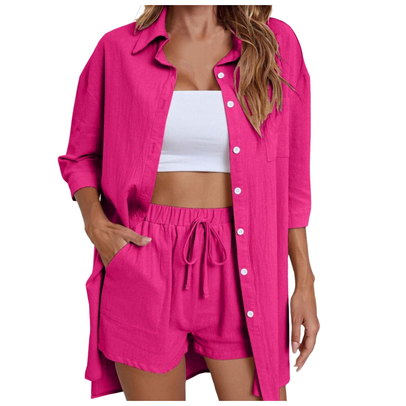 Zszcpp Young Adult Outfits Sets Women Shorts Set Versatile Simple Brief ...