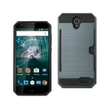 Zte Warp 7/ Z959 Slim Armor Hybrid Case With Card Holder In Navy - Walmart.com
