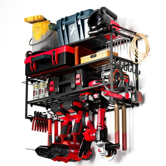 Ztysn 4 Layer Power Tool Organizer,with 7 Drill Holders,Heavy Duty Wall ...