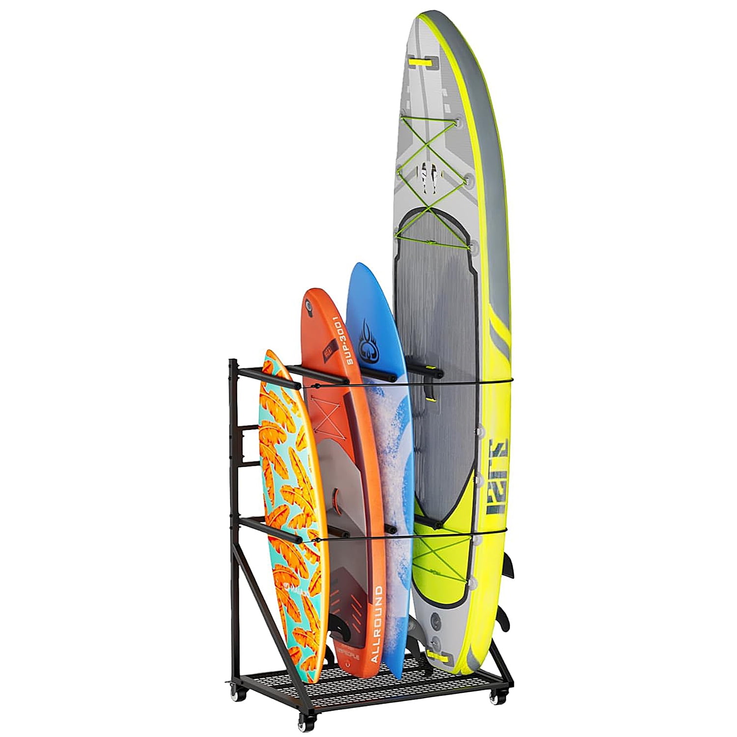 Ztysn Surfboard Snowboard Rack,4 Boards Vertical Display Stand with ...