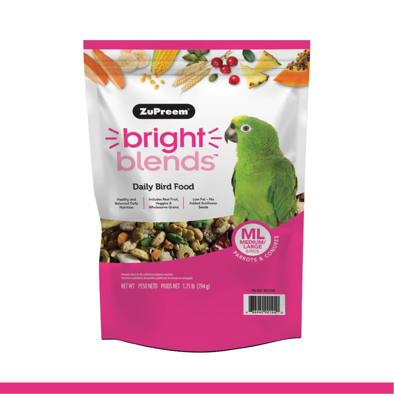 ZuPreem Bright Blends Daily Food for Medium to Large Birds - Walmart.com