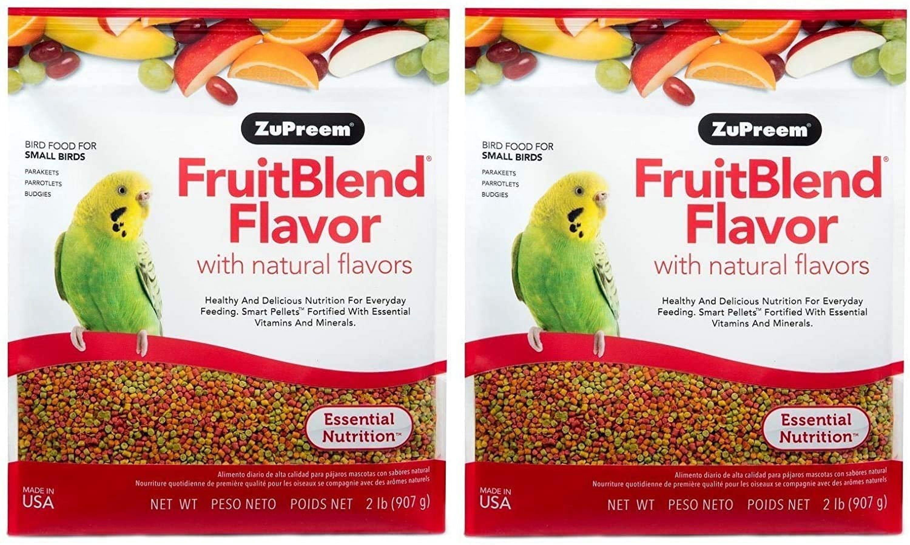 ZuPreem FruitBlend Flavor TWE5 Pellets Bird Food for Small Birds, 2 lb ...