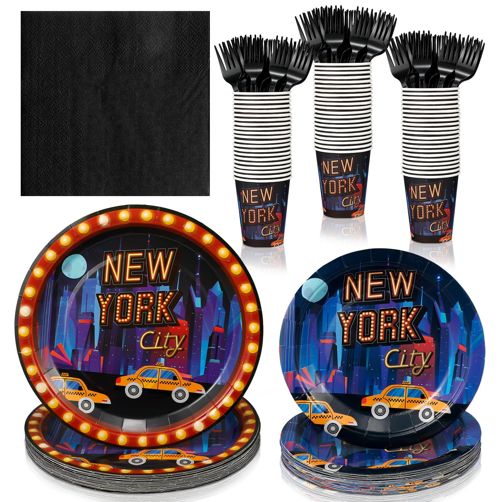 Zubebe 120 Pcs NYC Birthday Party Supplies for 24 Guests NYC Themed ...