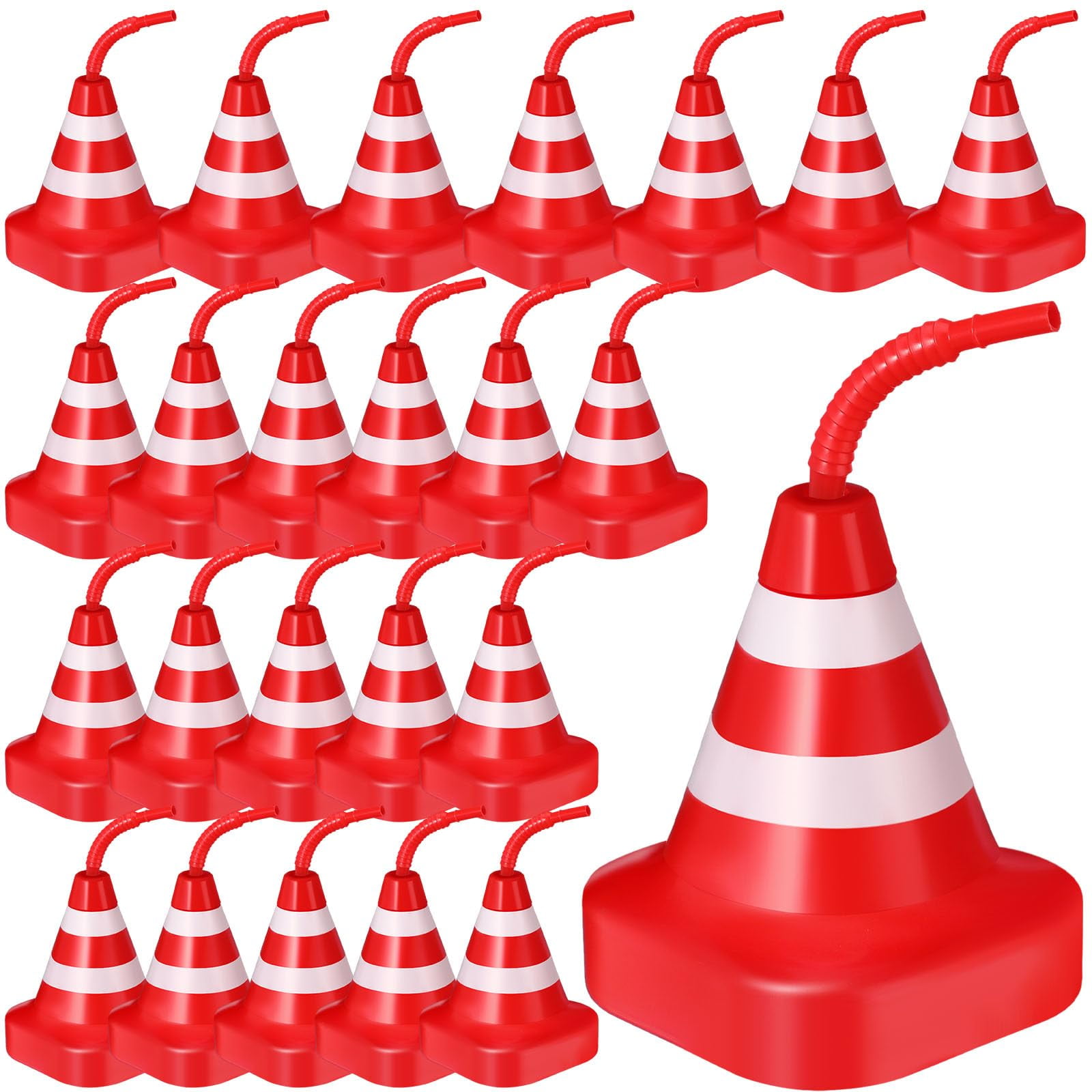 Zubebe Construction Cone Cups with Straws and Lids, 15 oz Plastic ...