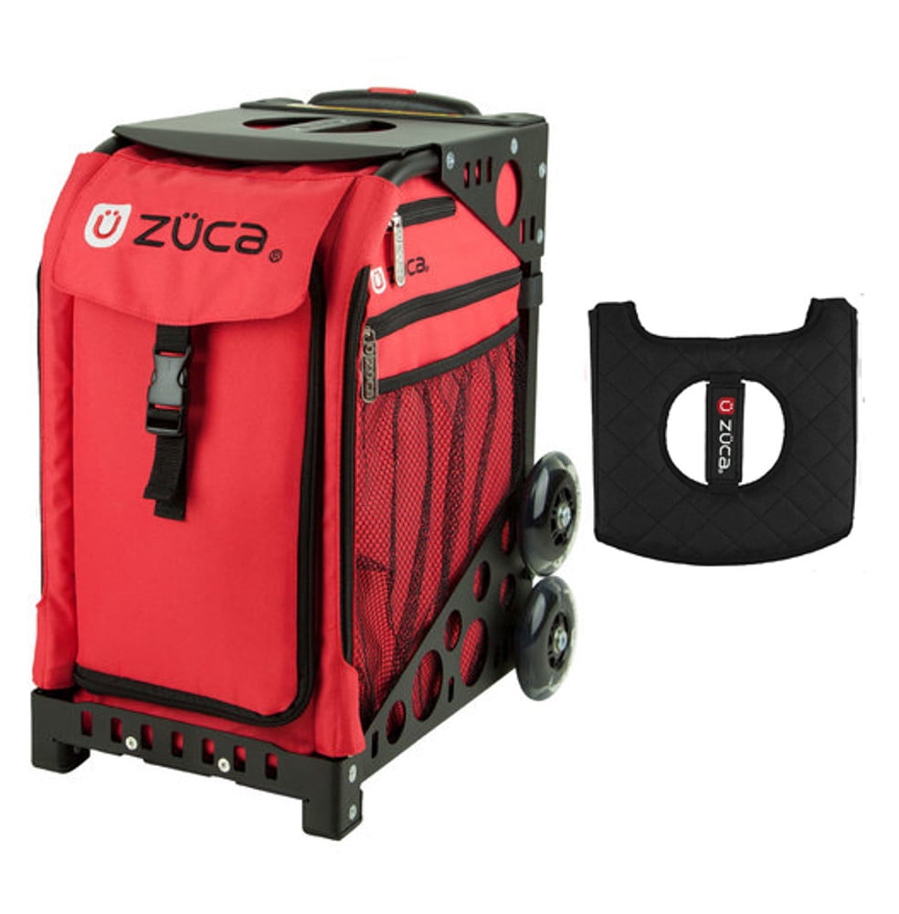 Zuca 18" Sport Bag - Chili with Non-Flashing Wheels & Black/Pink Seat ...