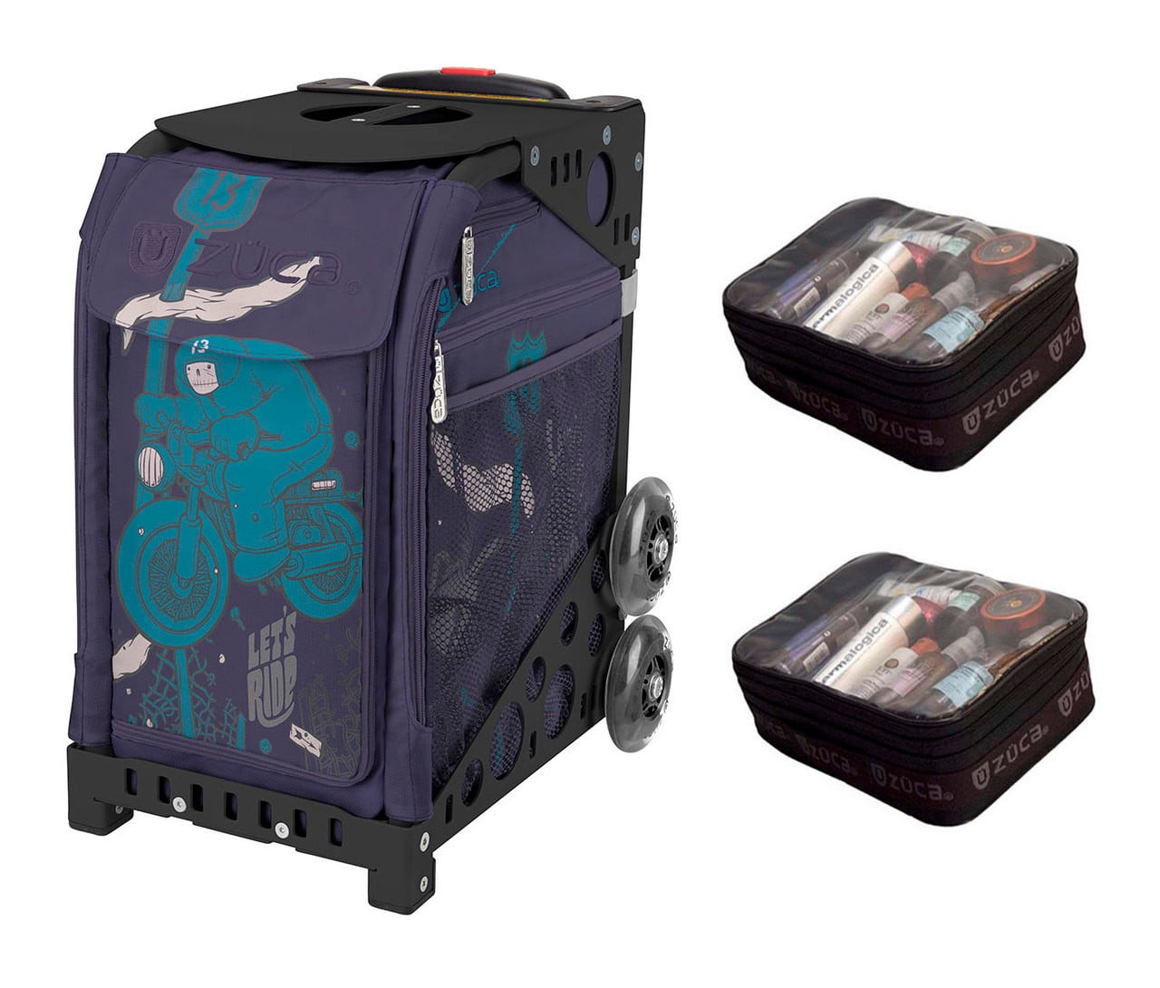 Zuca 18" Sport Bag - Let's Ride with Non-Flashing Wheels and 2 Small ...