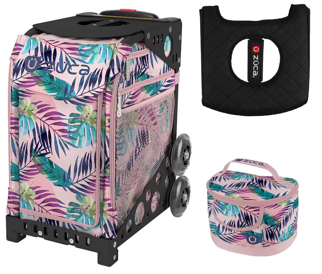 Zuca 18" Sport Bag - Pink Oasis with Lunchbox and Seat Cover (Black ...