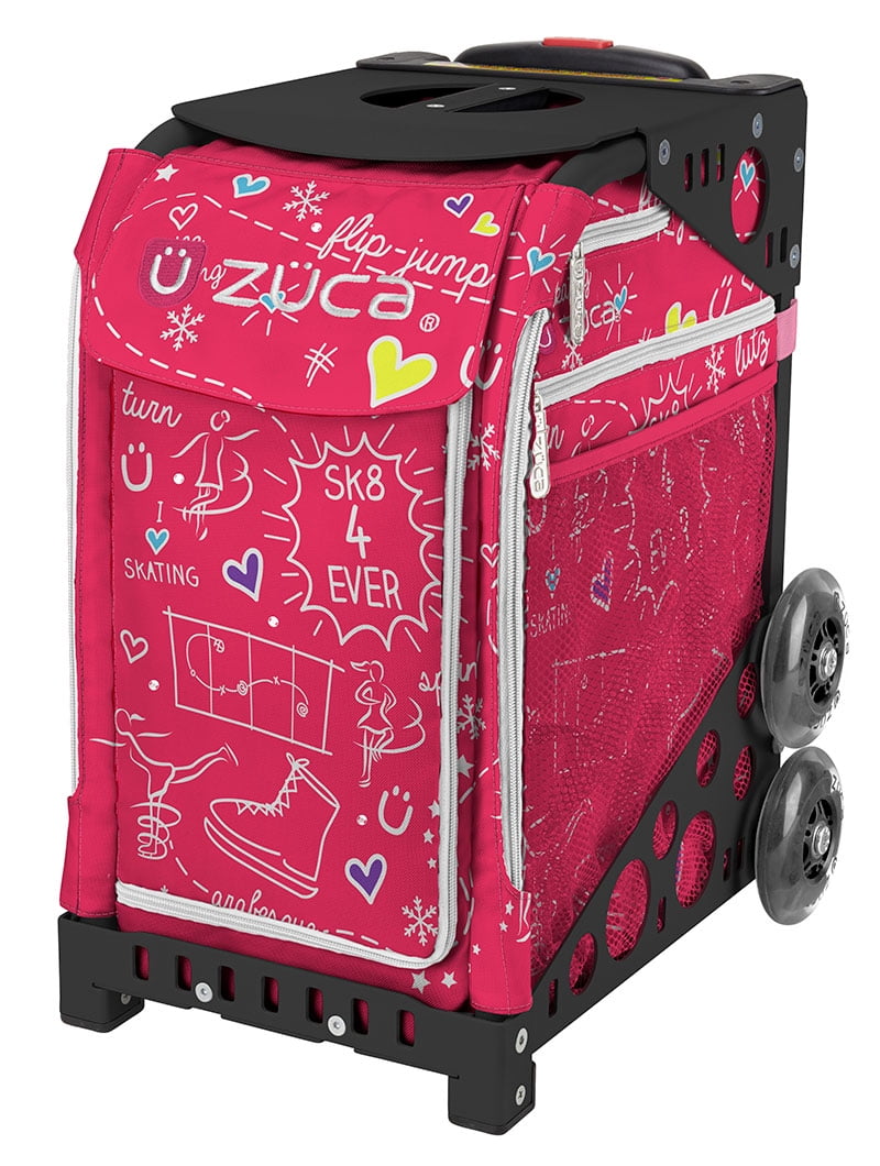 Zuca 18" Sport Bag - Pink SK8 with Non-Flashing Wheels (Black Frame ...