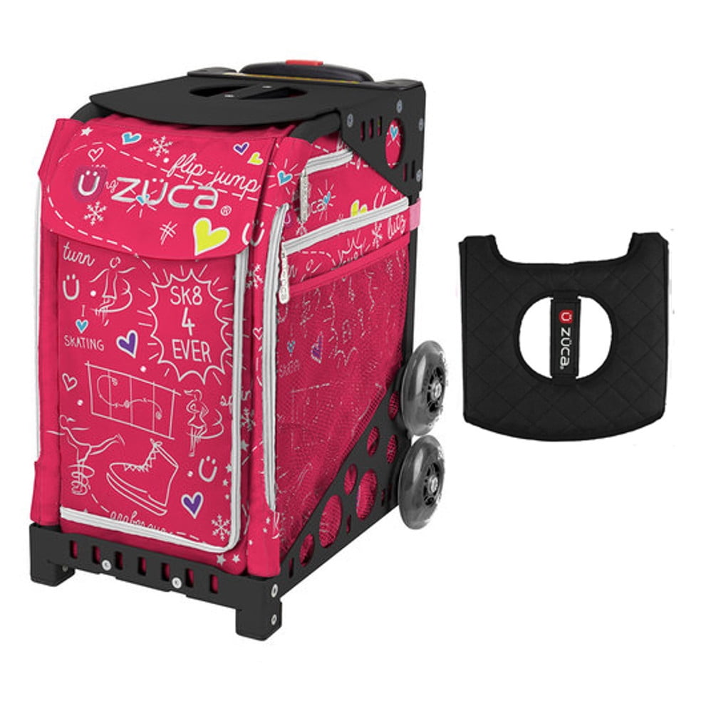 Zuca 18" Sport Bag - Pink SK8 with Non-Flashing Wheels and Black/Pink ...