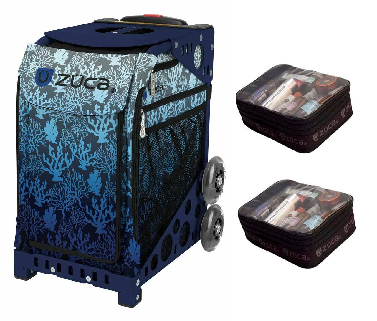 Zuca 18" Traveling Wheeled Sport Bag - Reef with 2 Small Utility Pouch ...