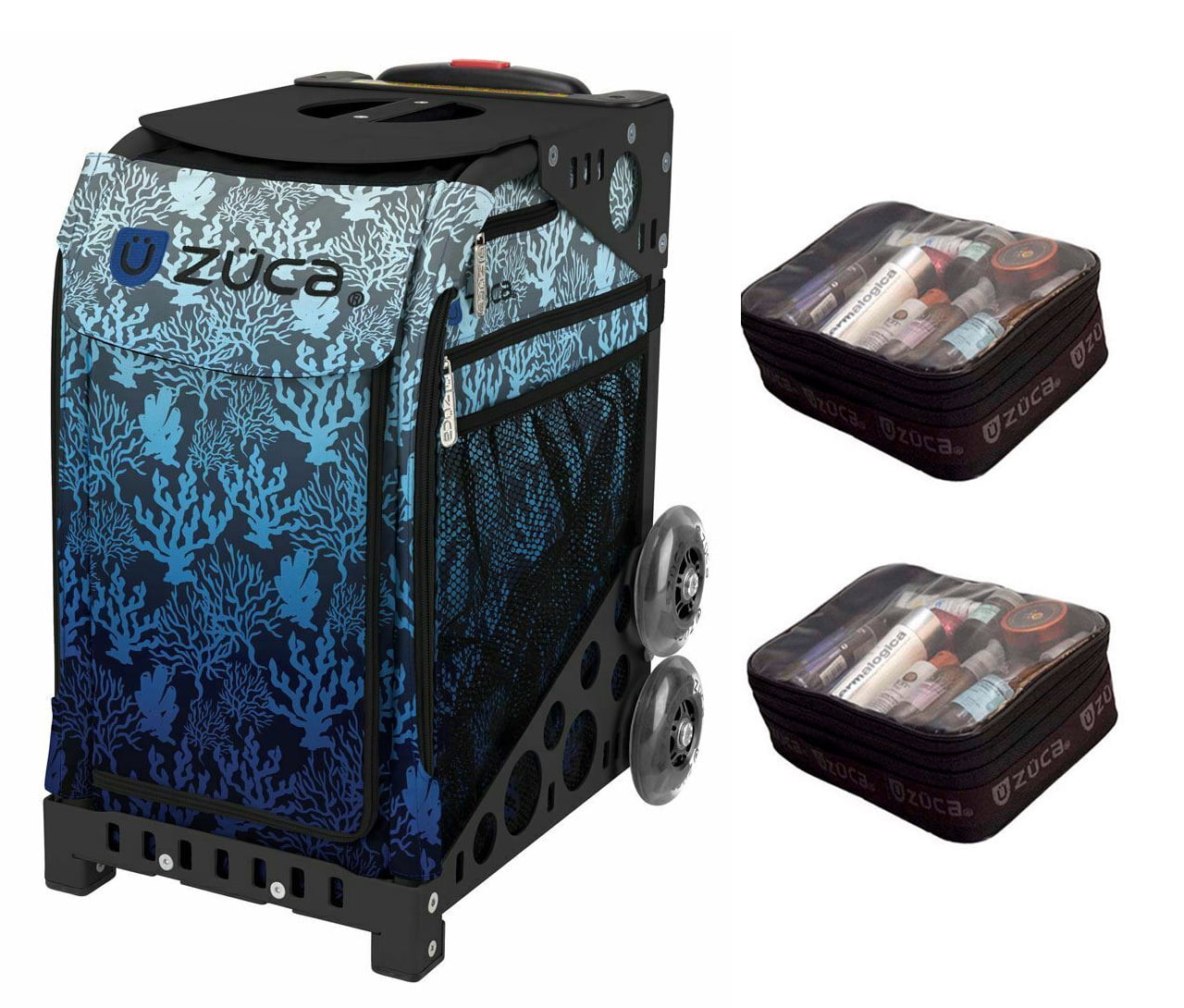 Zuca 18" Sport Bag - Reef with Non-Flashing Wheels and 2 Small Utility ...