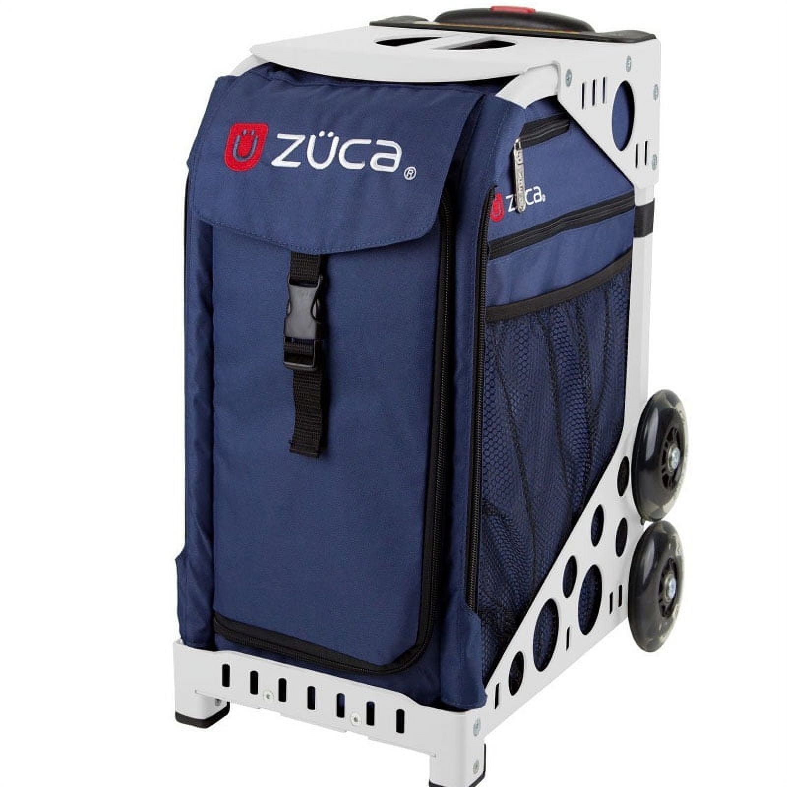 Zuca Midnight Navy Sport Insert Bag & White Frame with Flashing Wheels ...