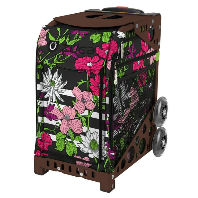 Zuca Petals and Stripes Sport Insert Bag and Brown Frame with Flashing ...