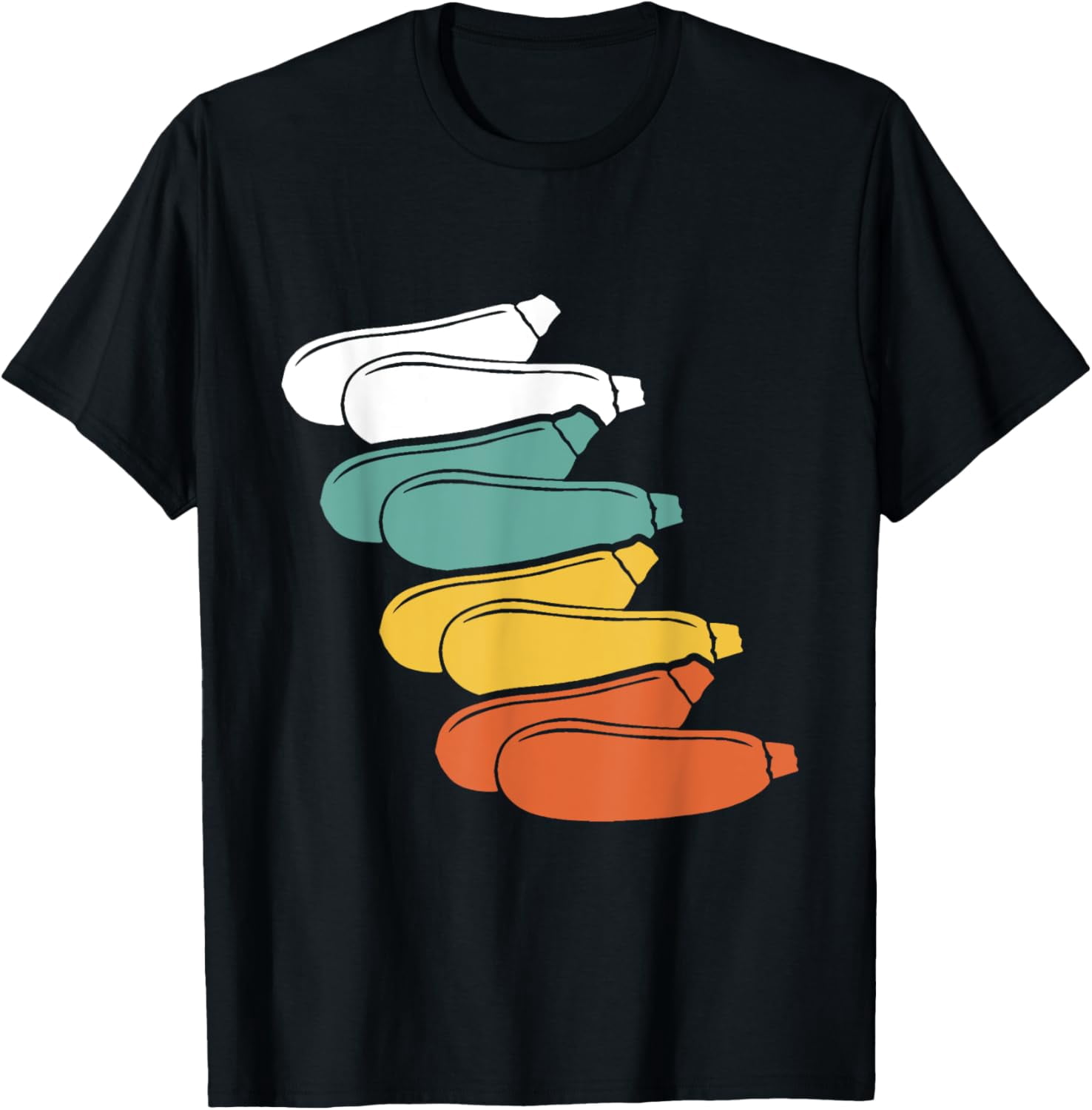 Zucchini Retro Vintage T-Shirt men and women can wear, black, white ...