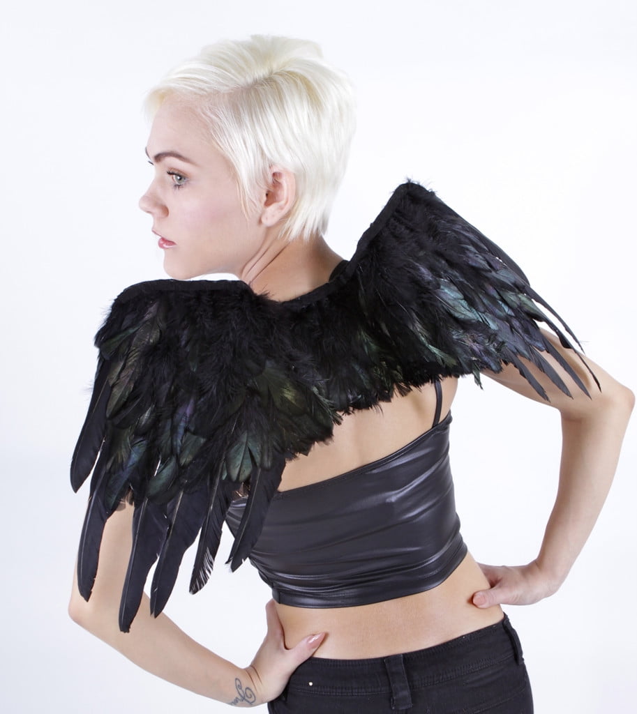 Black Bird Wings Costume Black Adult Angel Wings 80x40cm Black