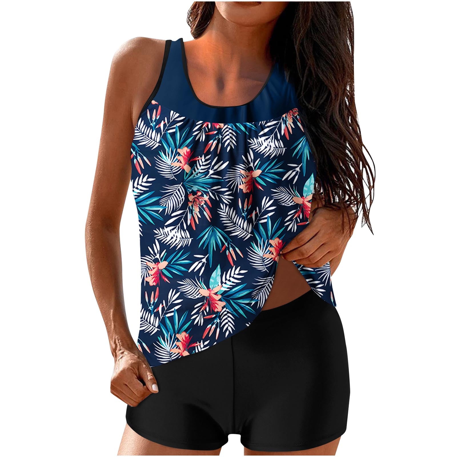 Zuesphe Womens Swimsuits 2 Piece Set Womens Bathing Suits Tummy Control ...
