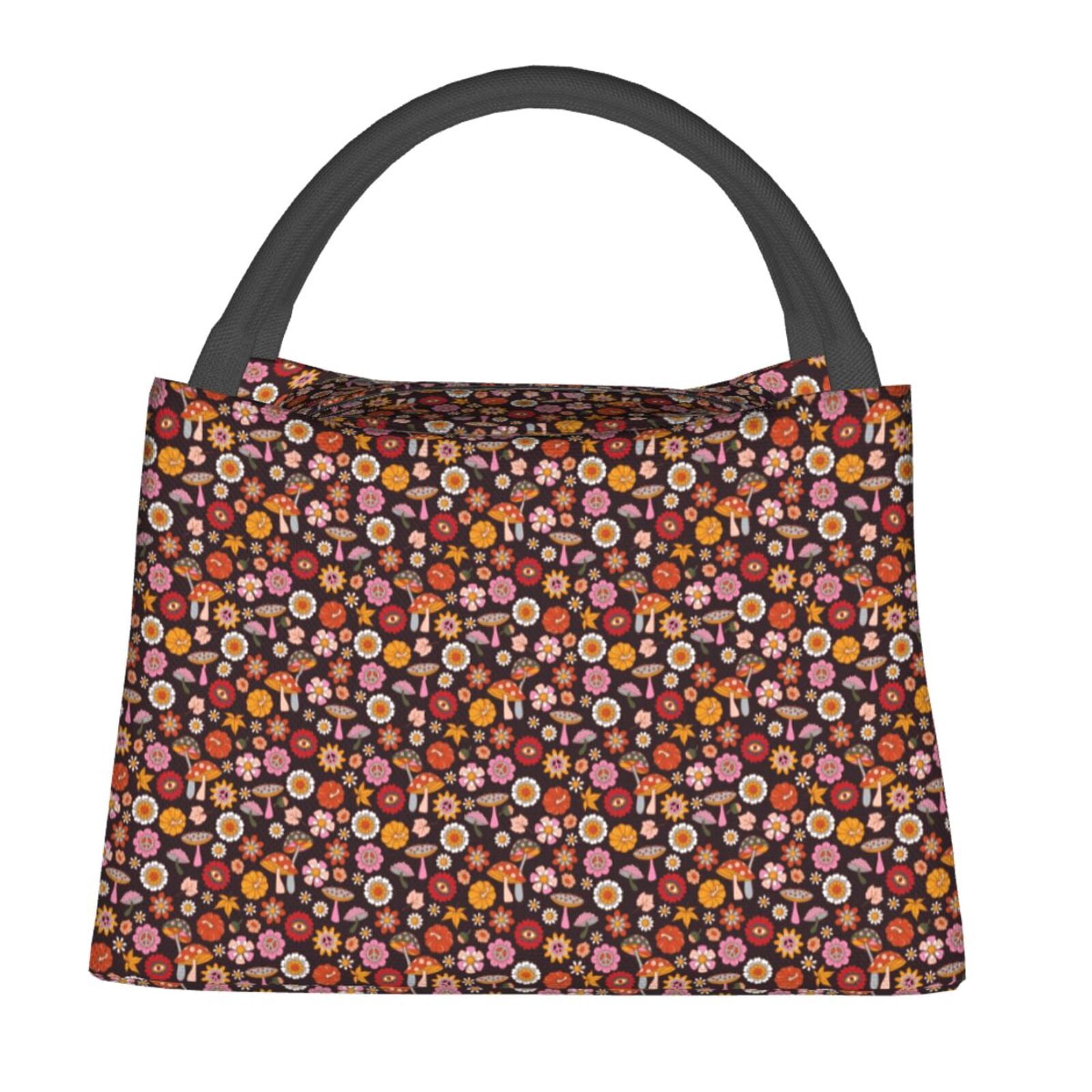 Zufioo 70s Groovy Hippie Retro Insulated Reusable Grocery Bags,Cooler ...