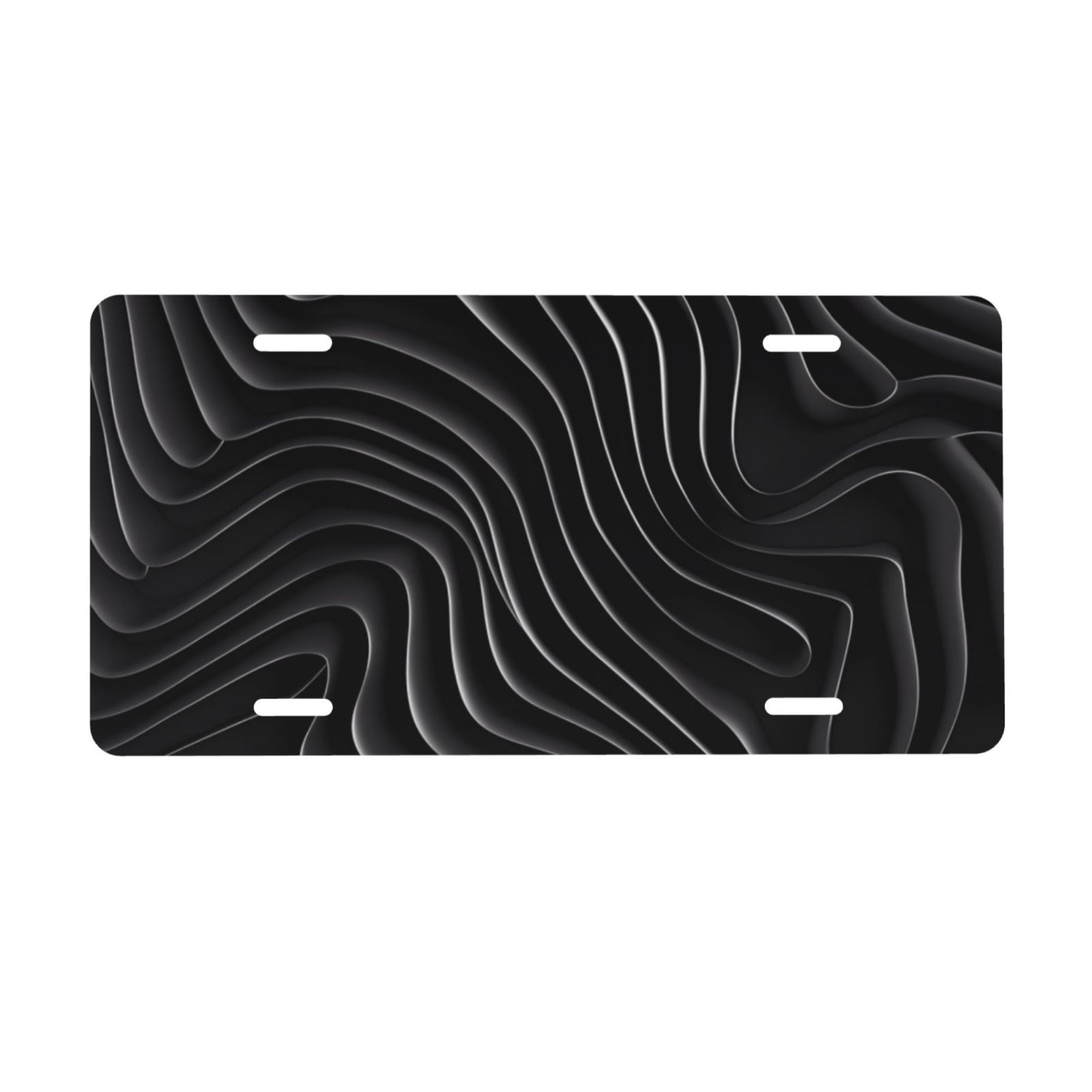 Zufioo Abstract Black And White Waves Print Car Aluminum Front License ...