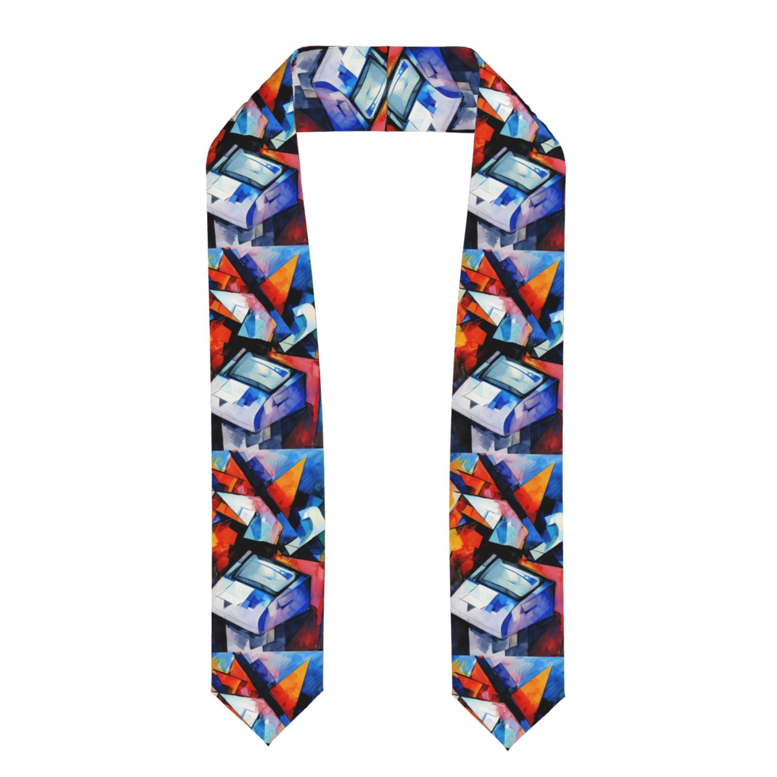 Zufioo Abstract Cubist Printer Print Graduation Shawl Ribbon ...