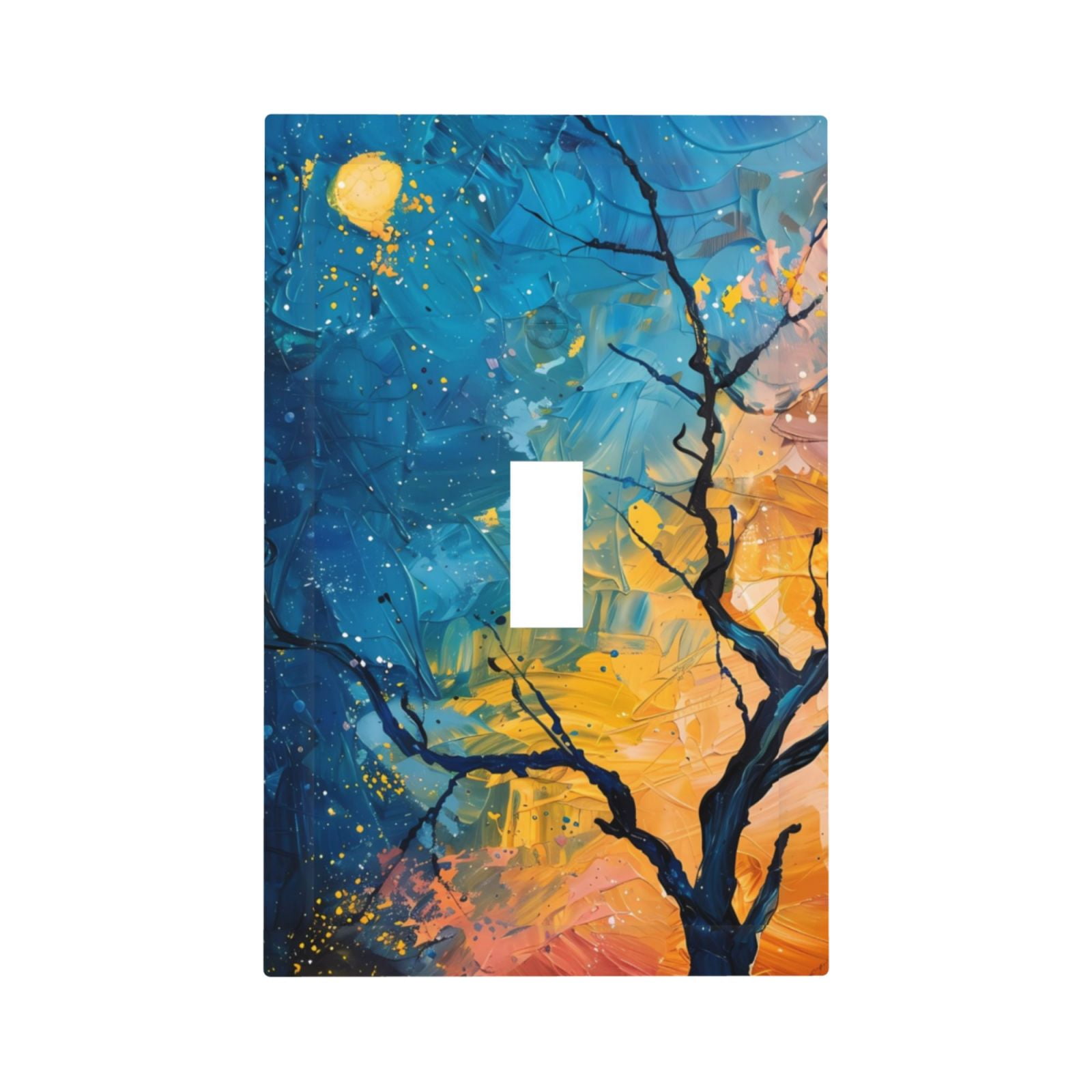 Zufioo Abstract Night Sky Tree Print Switch Wall Plate, Dustproof and ...