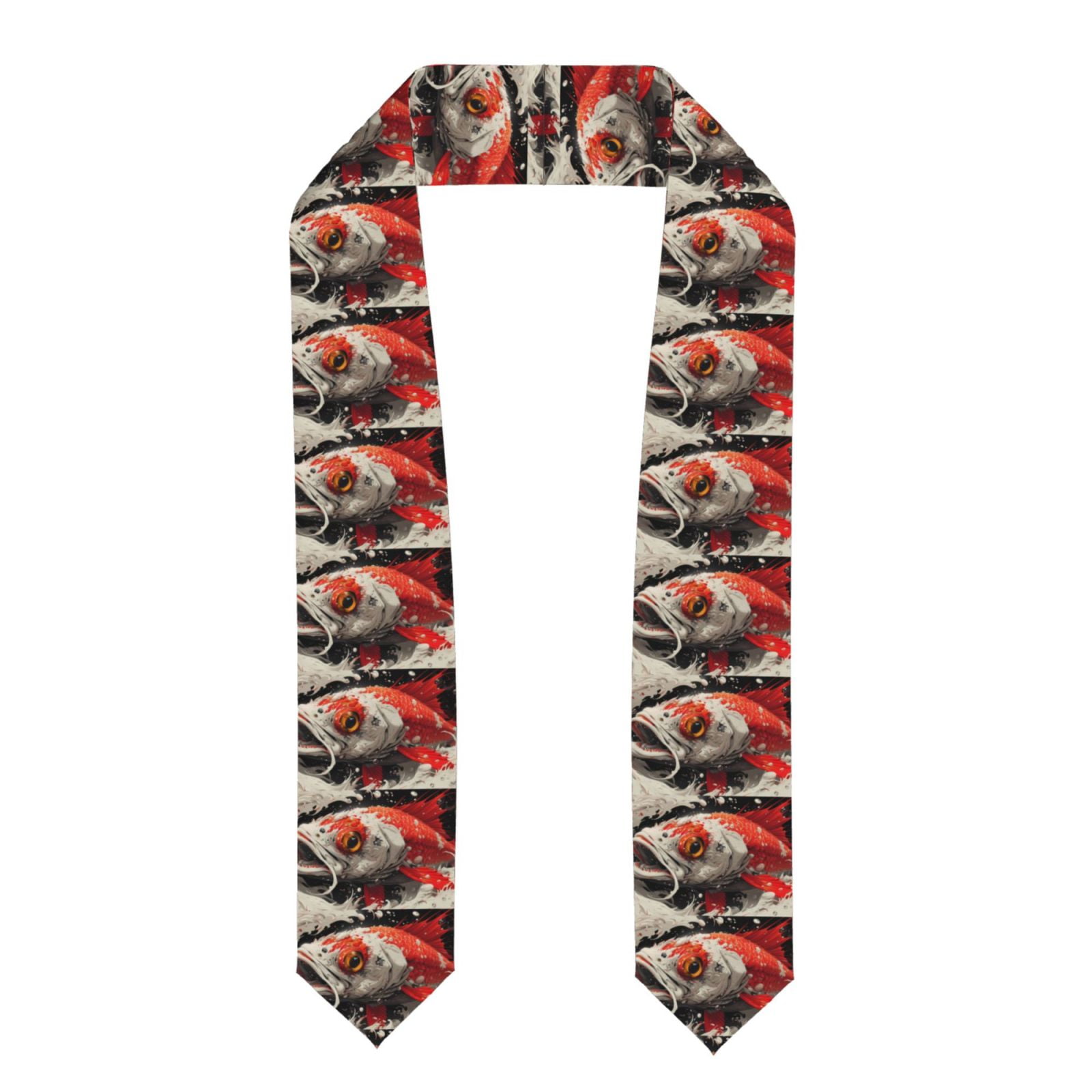 Zufioo Abstract Red Koi Fish Art Print Graduation Shawl Ribbon ...