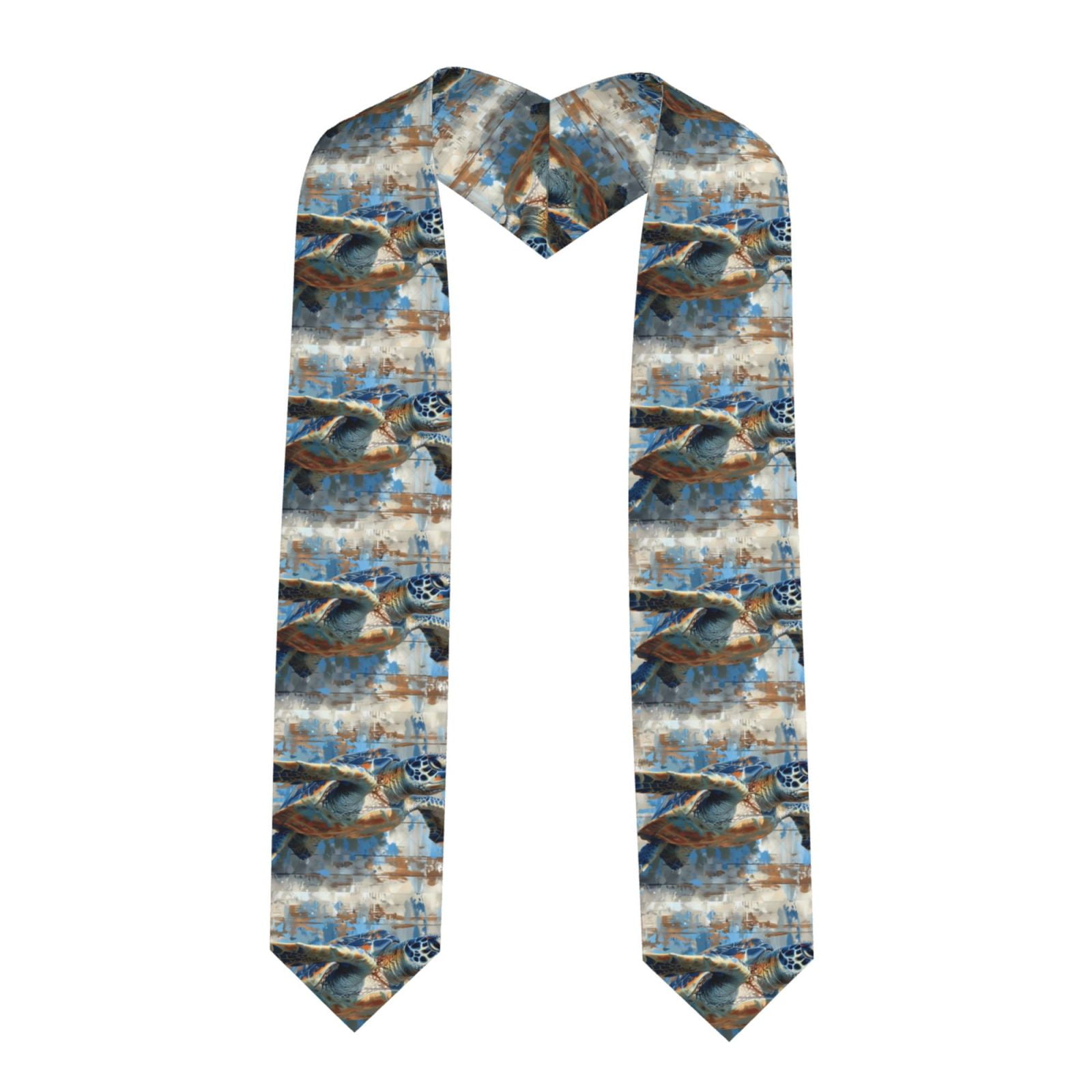 Zufioo Abstract Sea Turtle Print Graduation Shawl Ribbon, Graduation ...