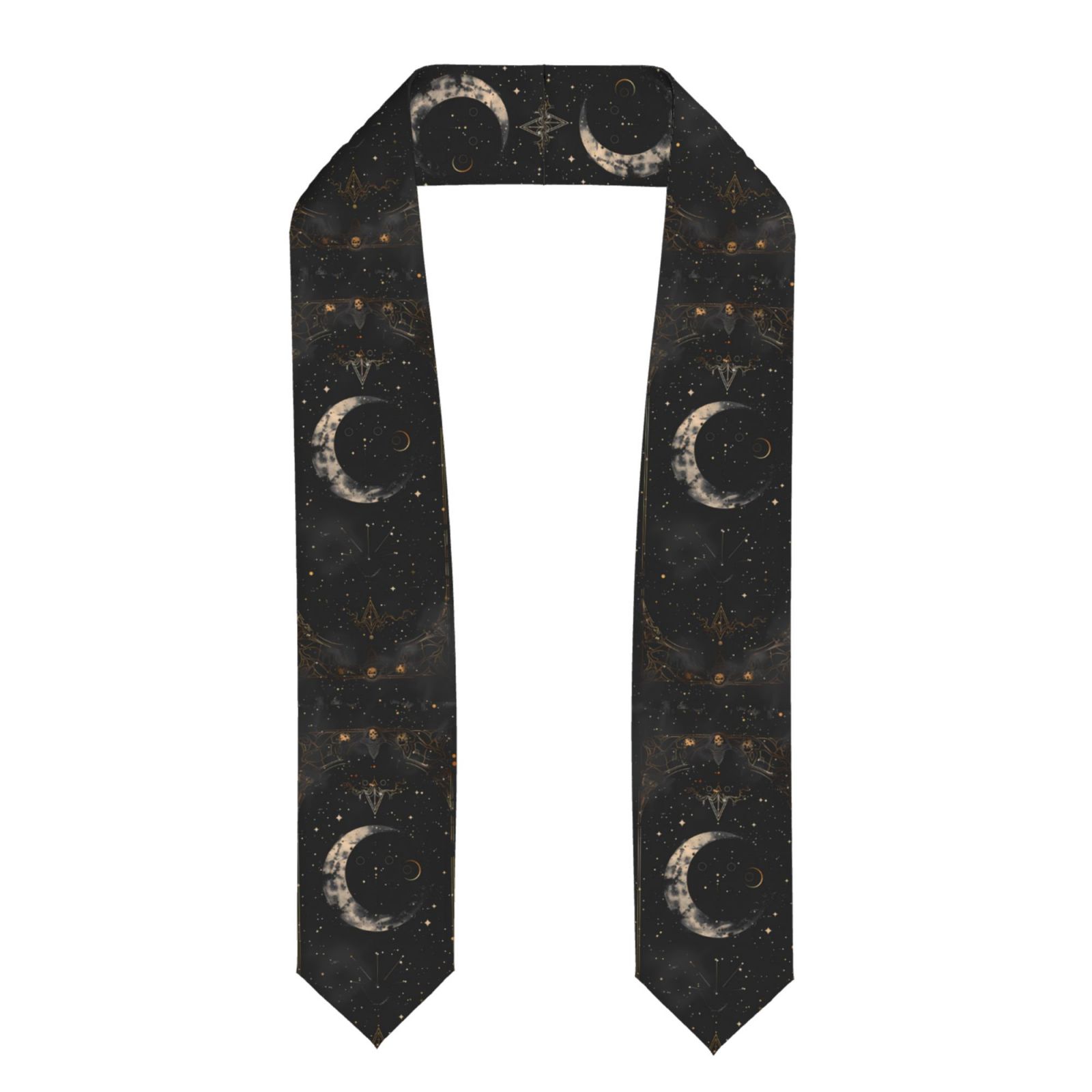 Zufioo Abstract Starry Sky Moon Print Graduation Shawl Ribbon ...