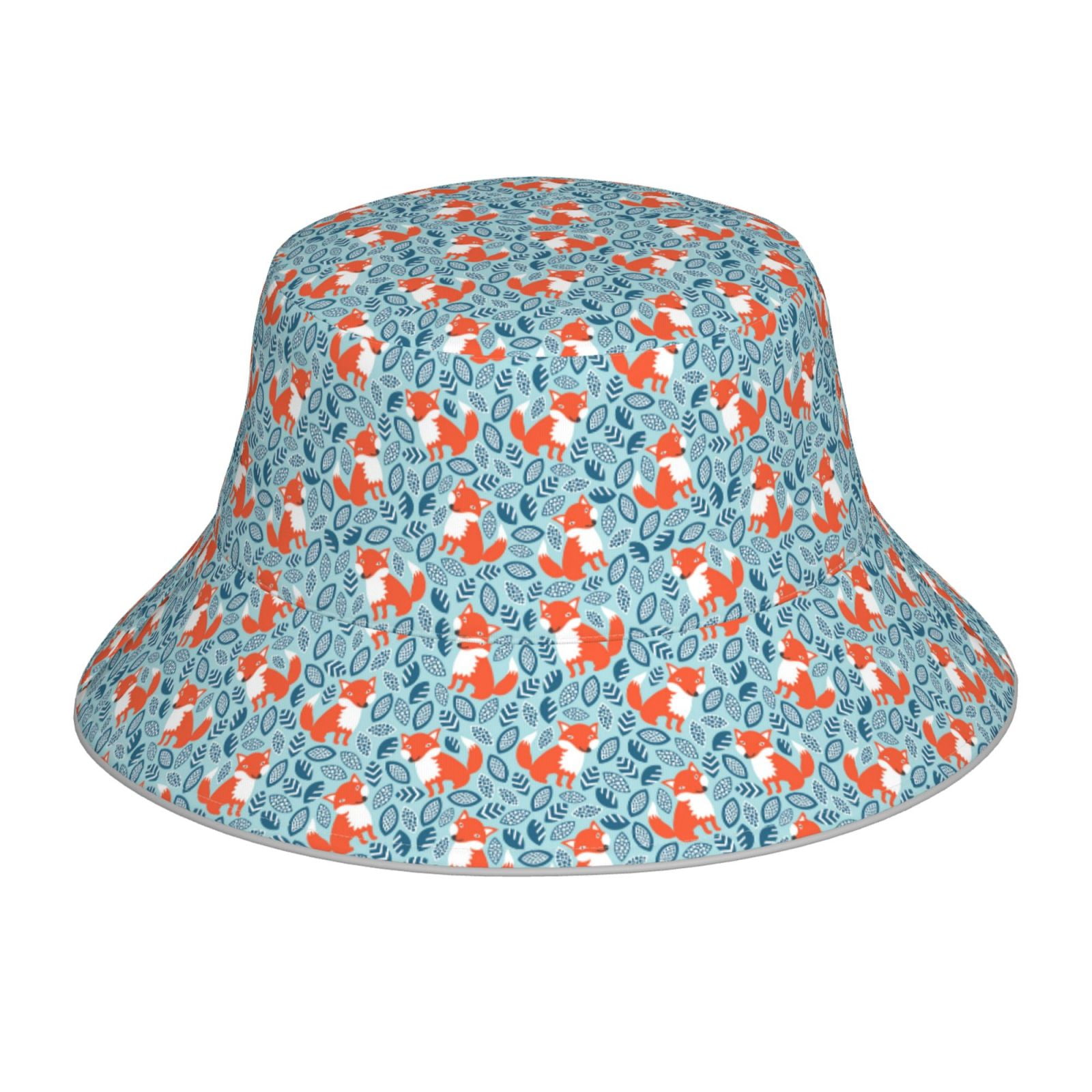 Zufioo Abstract leaves fox Waterproof Reflective Holographic Bucket Hat ...