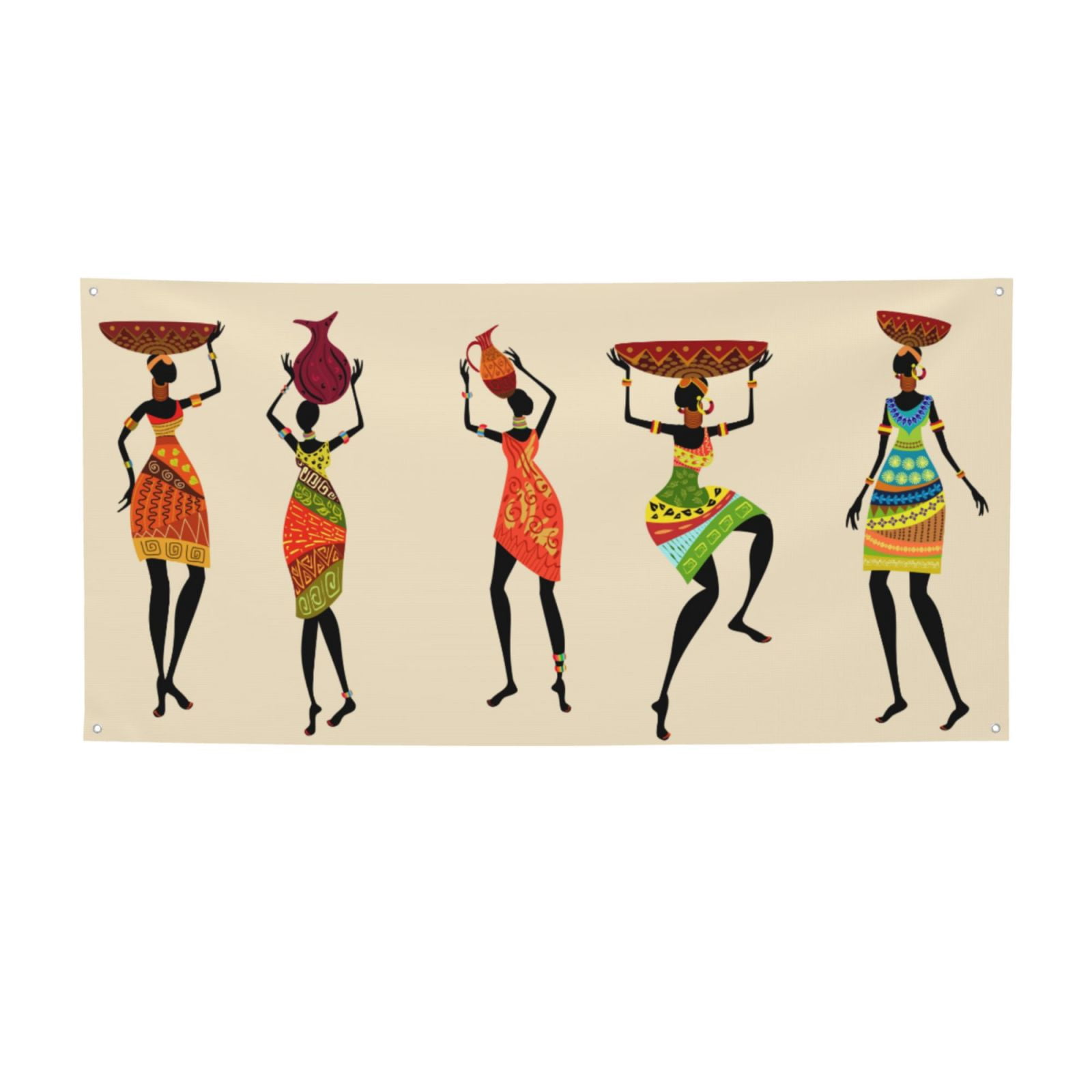 Zufioo African Women Print Holiday Banners, Party Banners, Hanging ...