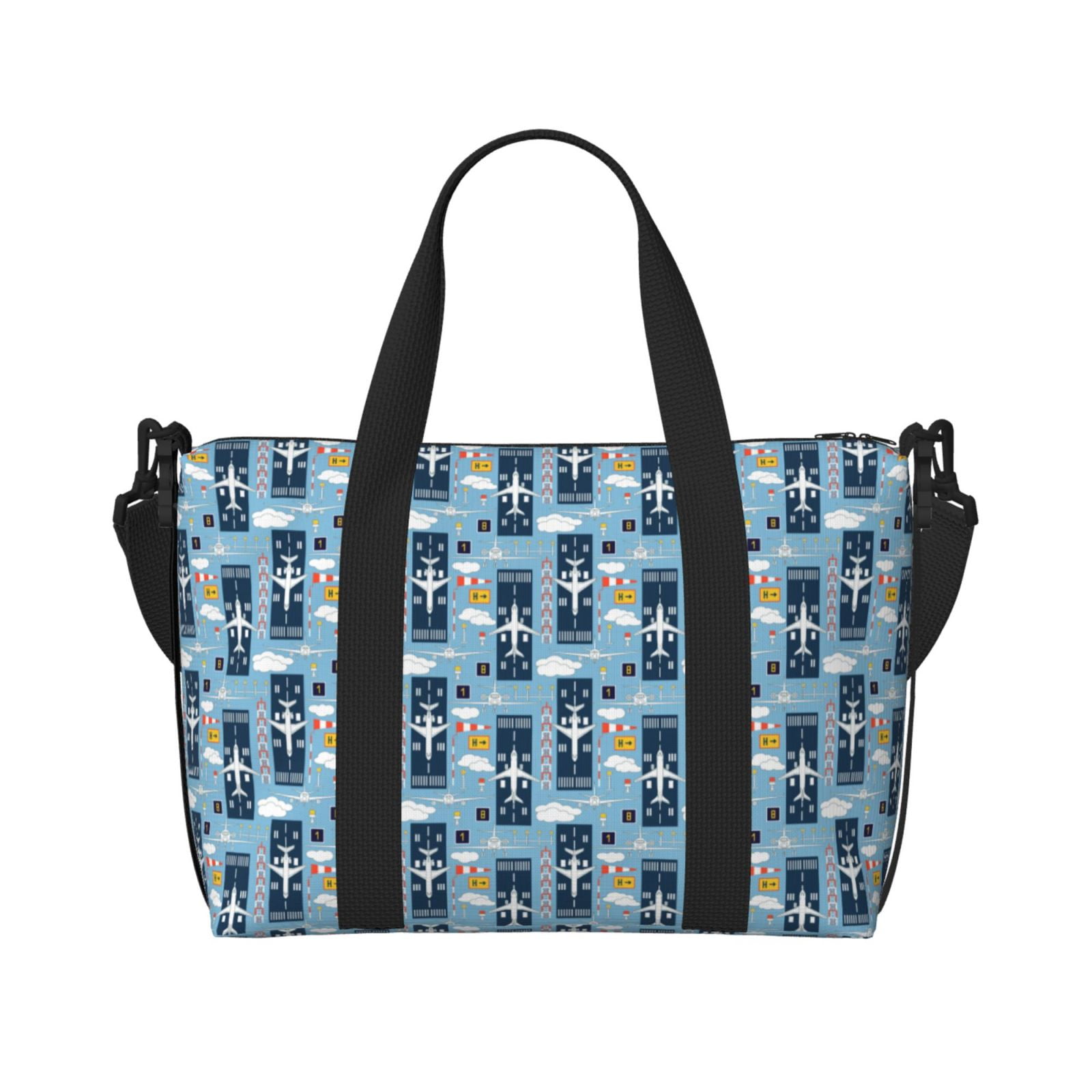 Zufioo Airplanes and Aviation Signs Pattern Hand-held Travel Bag ...