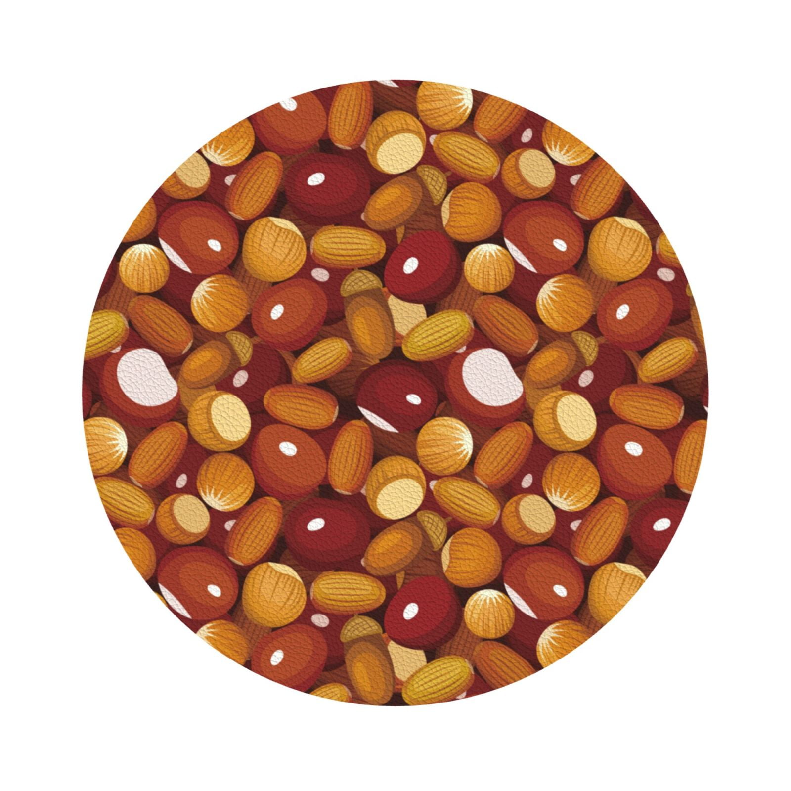 Zufioo Almond Nuts 6PCS Leather Coasters ,4 Inch Coasters,Coasters for ...