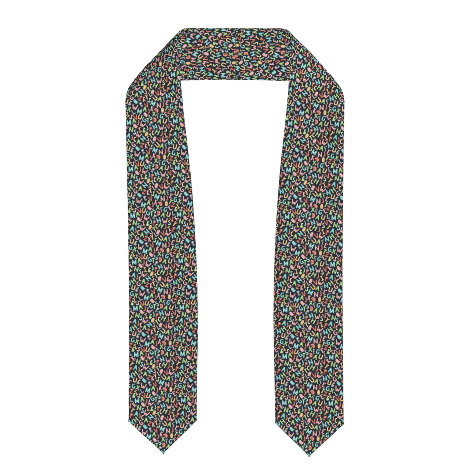 Zufioo Alphabet Print Graduation Shawl Ribbon, Graduation Ribbon for ...