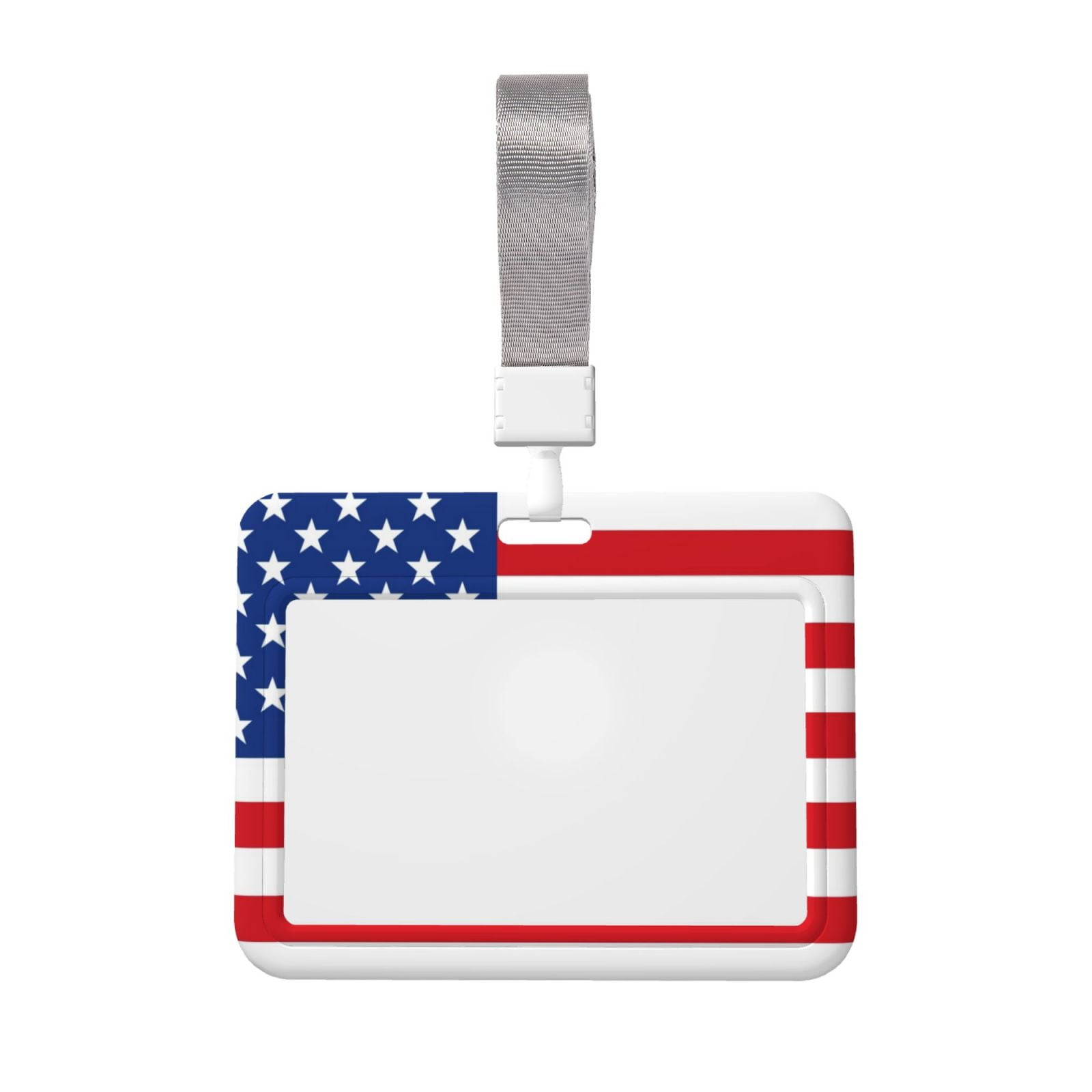 Zufioo America Flags3 Print Work Badge Protective Case, Waterproof ...
