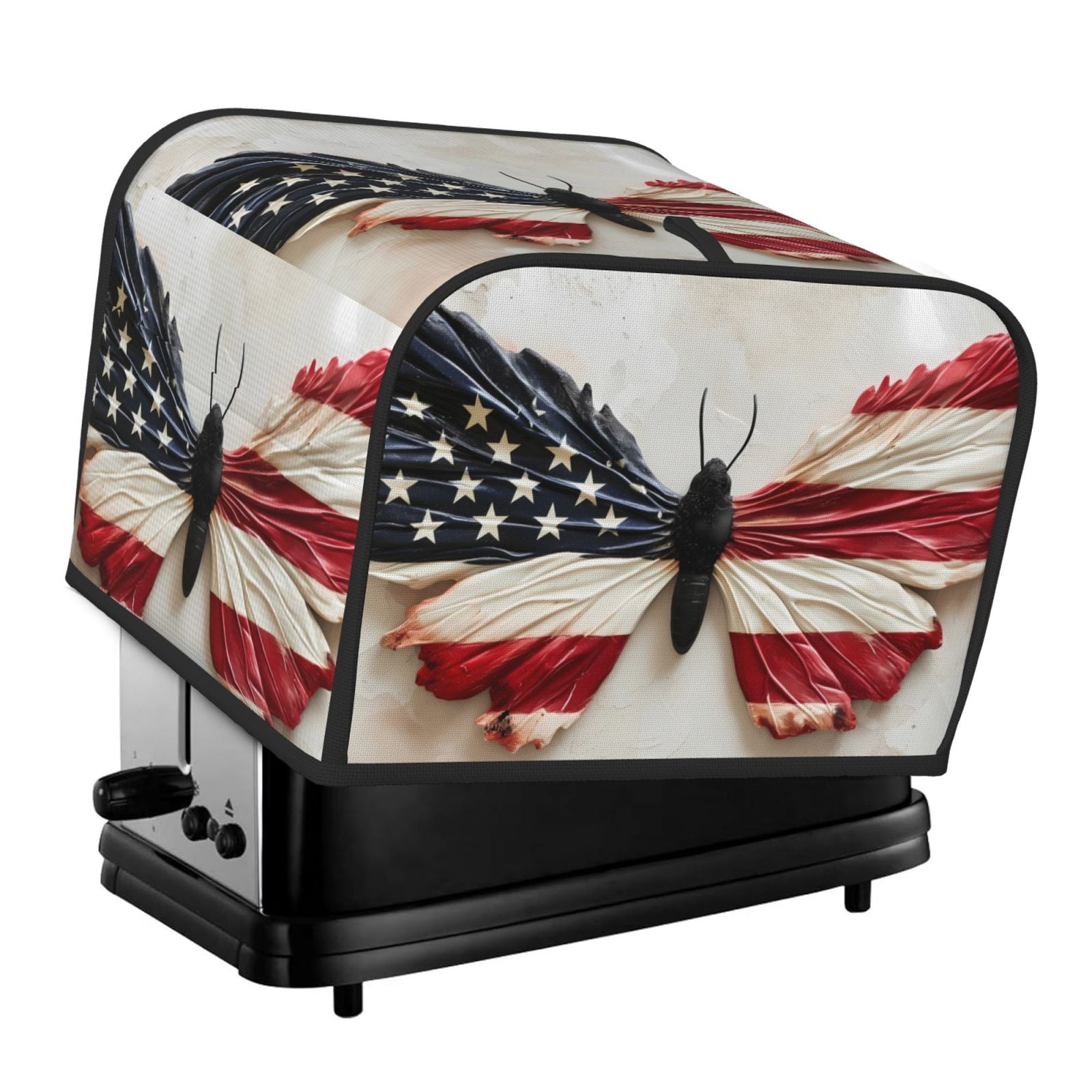 Zufioo American Flag Butterfly Wall Universal Four Slice Toaster Cover ...
